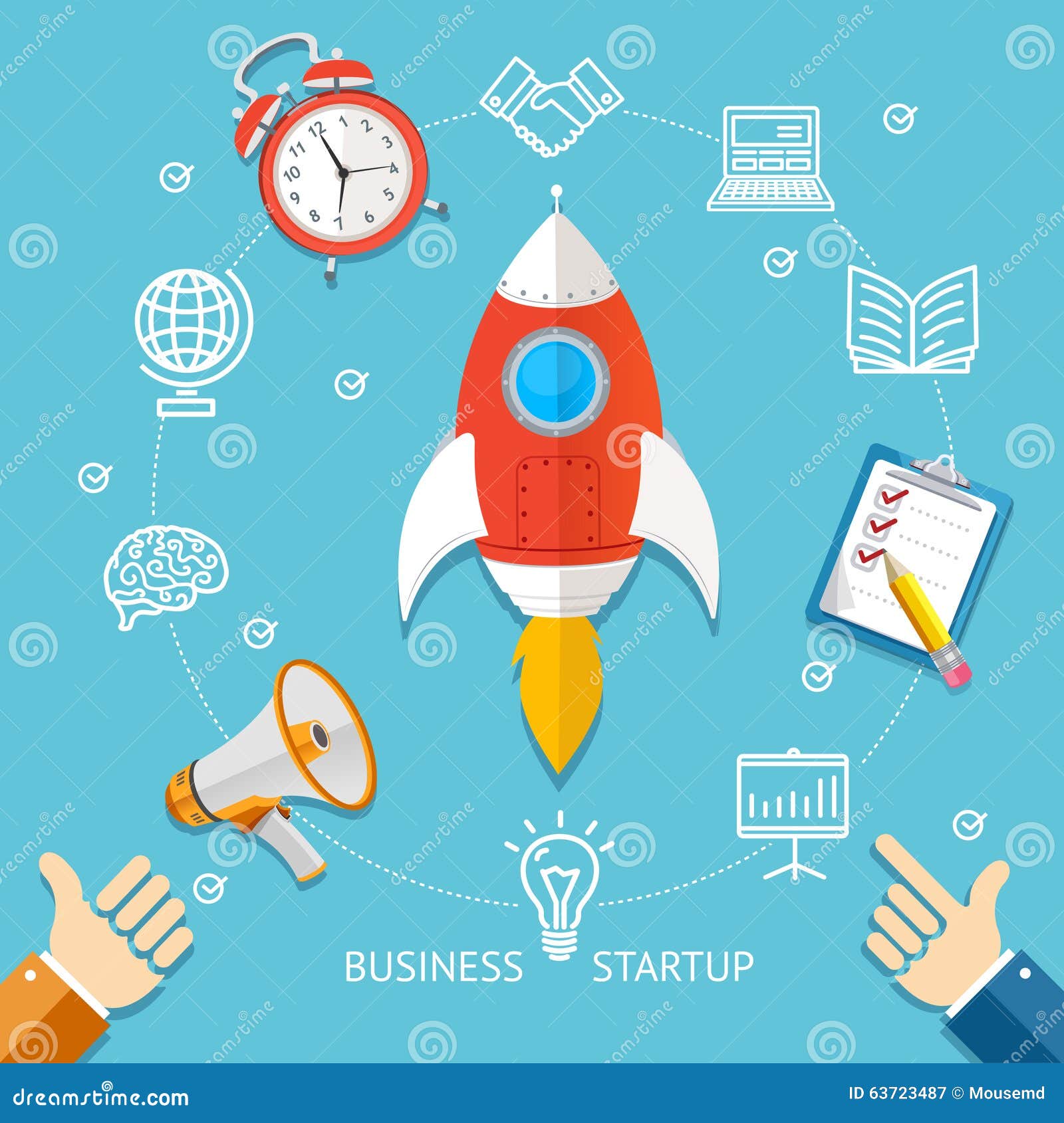 Business Startup Concept. Vector Stock Vector - Illustration of office ...