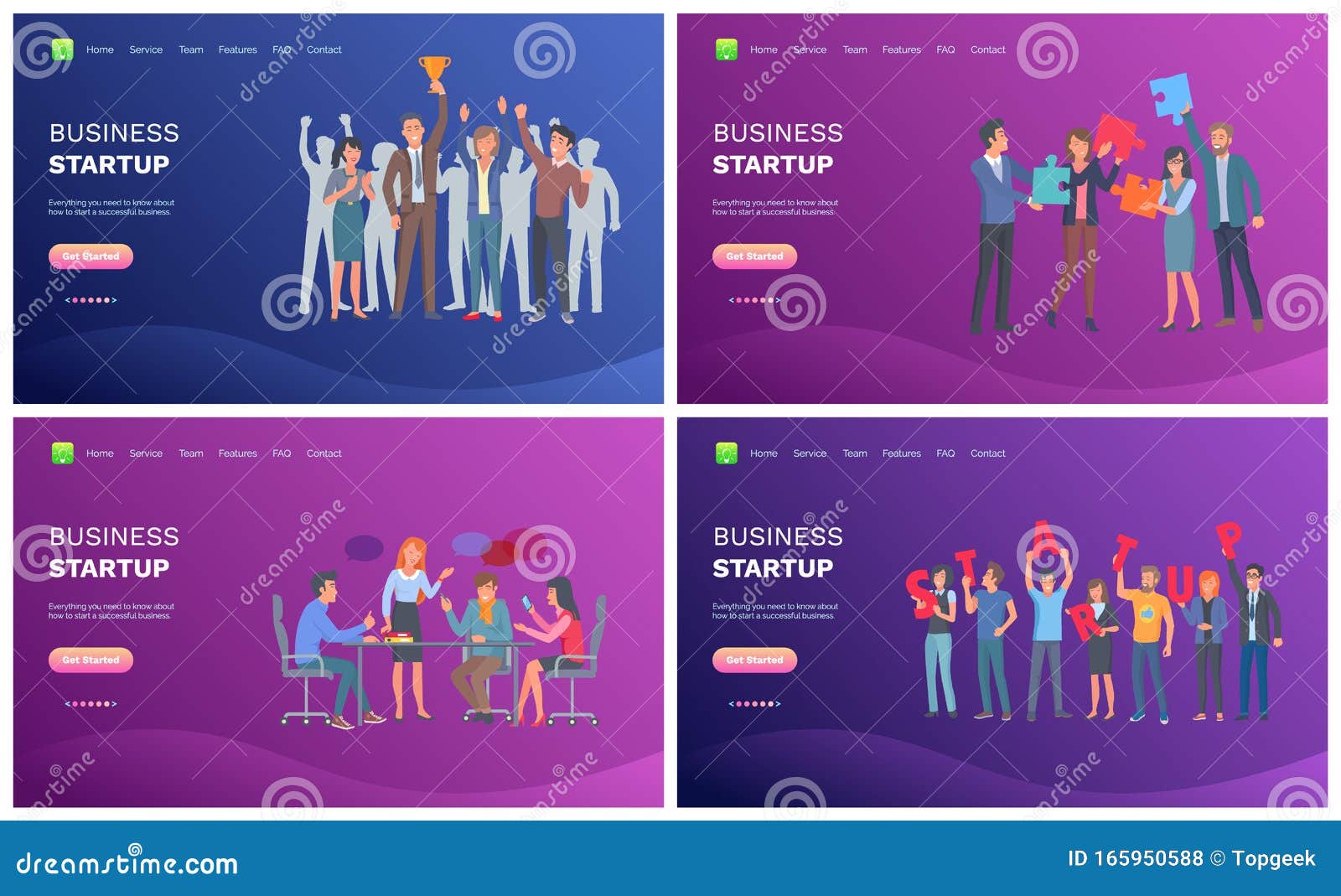 Business Startup, Creative and Strategy Web Vector Stock Vector ...