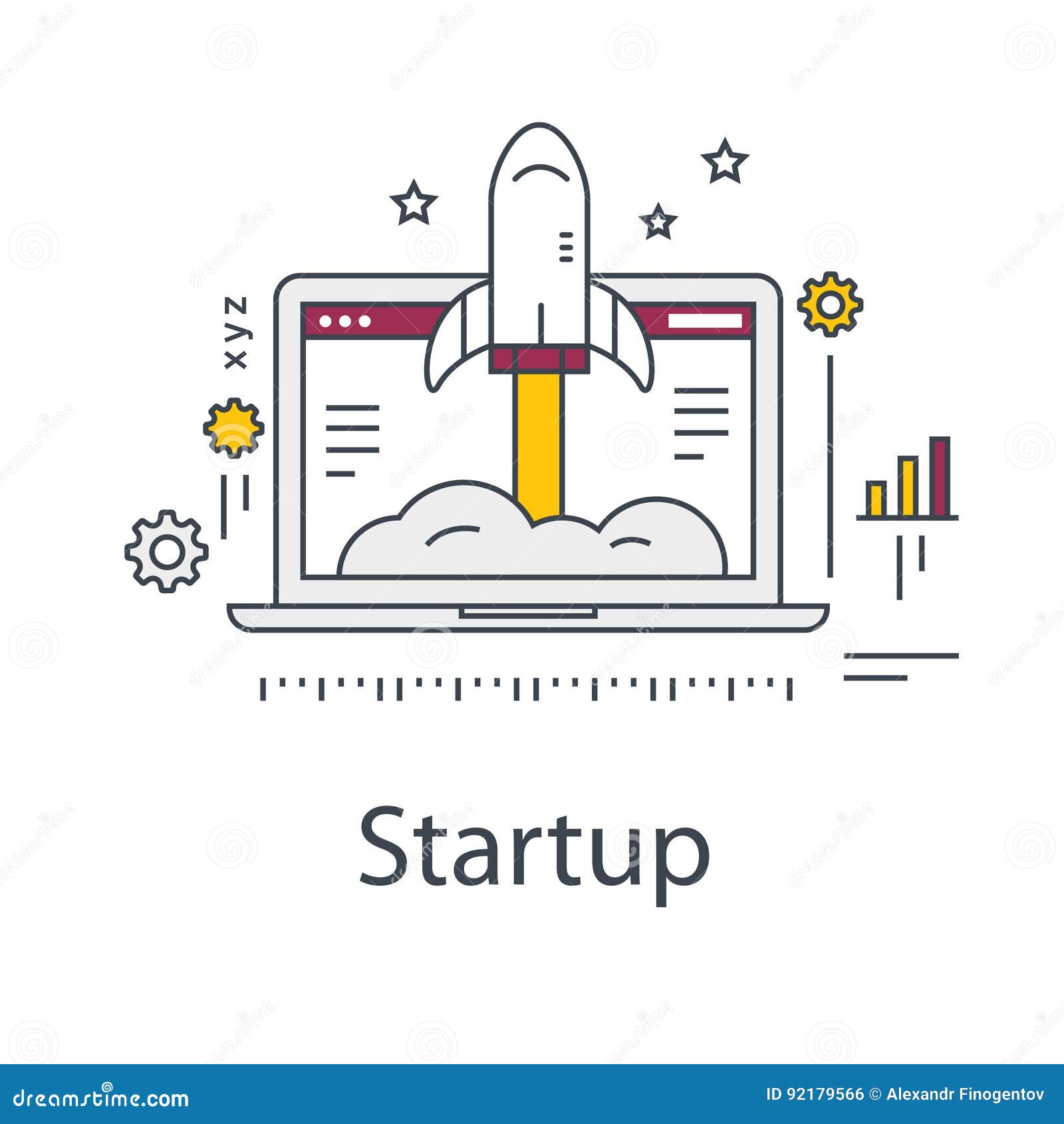 Startup Illustration. Concept Of Building New Business Cartoon Vector ...