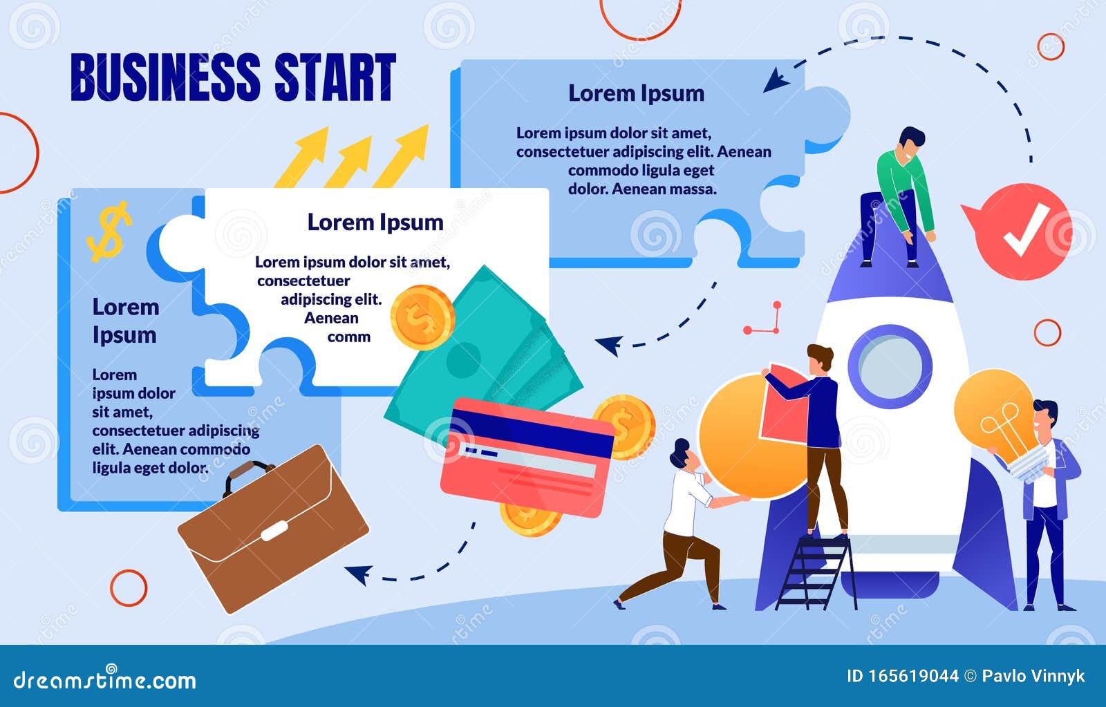 Business Start Flat Vector Infographics Poster Stock Vector ...