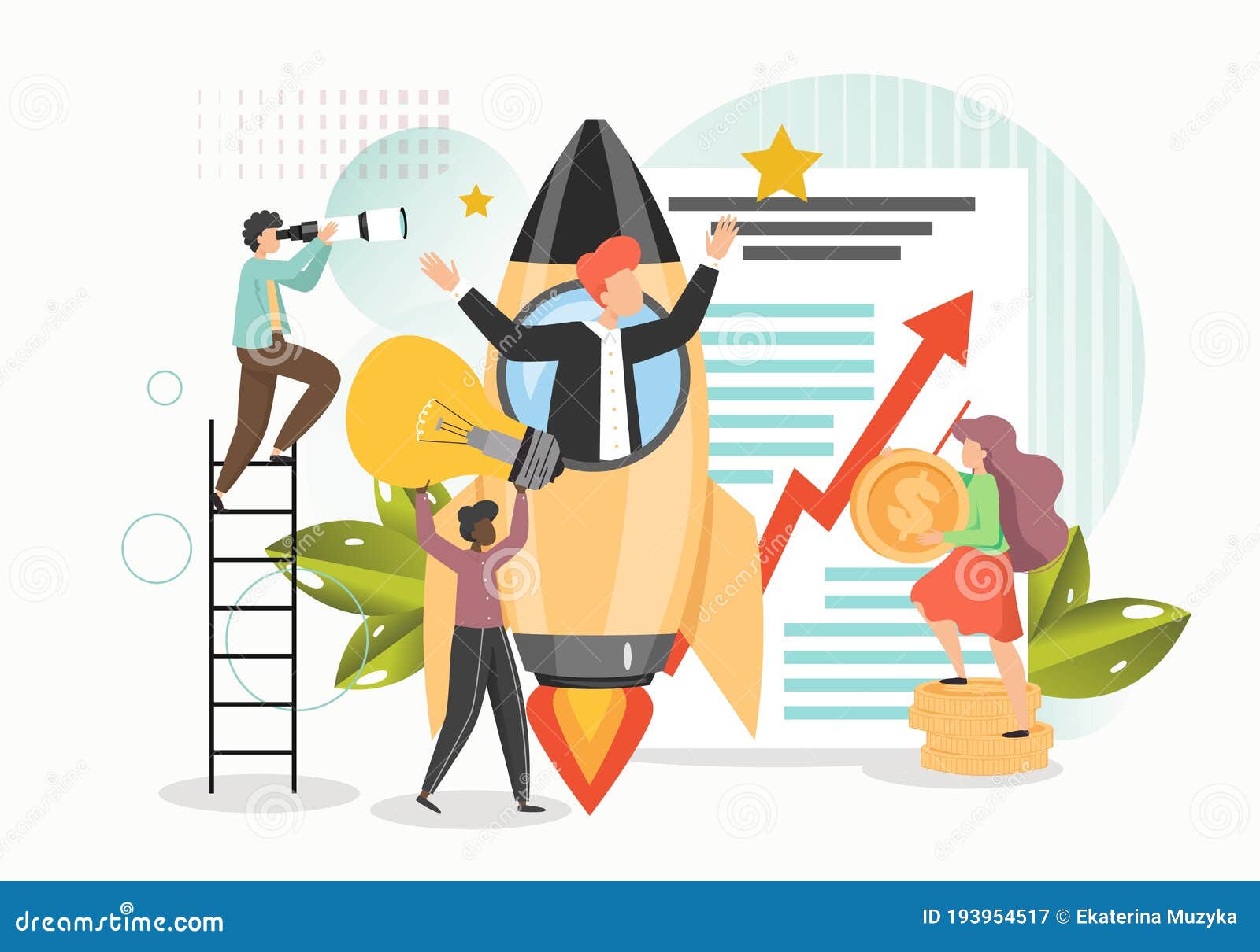 Business Startup with New Ideas, Vision, Growth Strategy, Professional ...