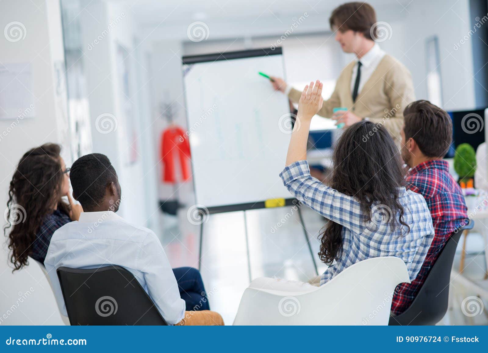 Business, Startup and People Concept - Happy Creative Team Talking in ...