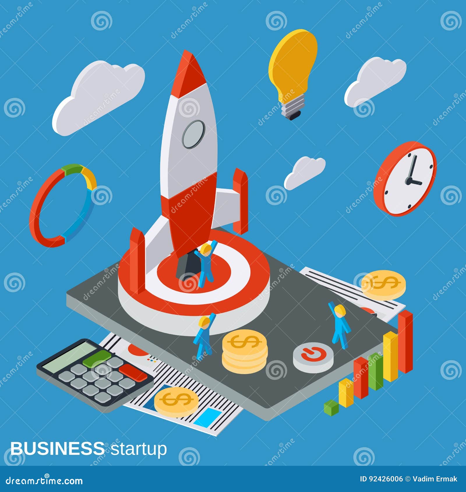 Business Startup Vector Concept Stock Vector - Illustration of growth ...