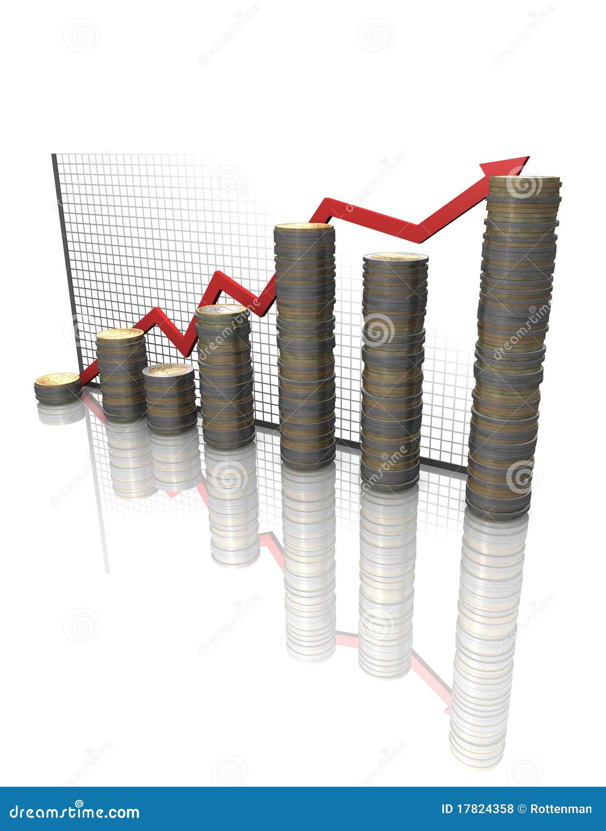 Business Statistics Graph Money Stock Illustration - Illustration of ...