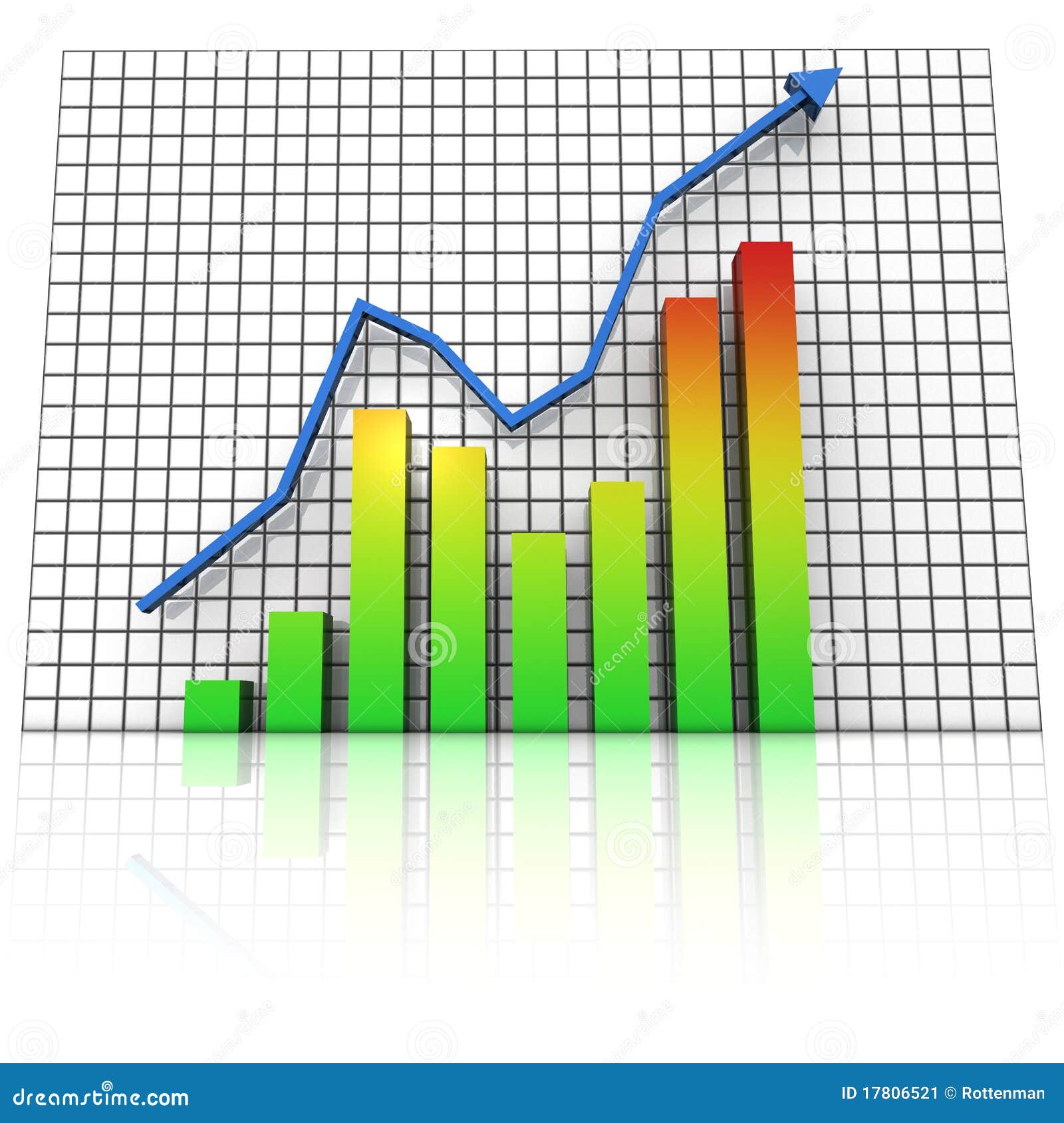 Business Statistics Graph Rising Stock Illustration - Illustration of ...