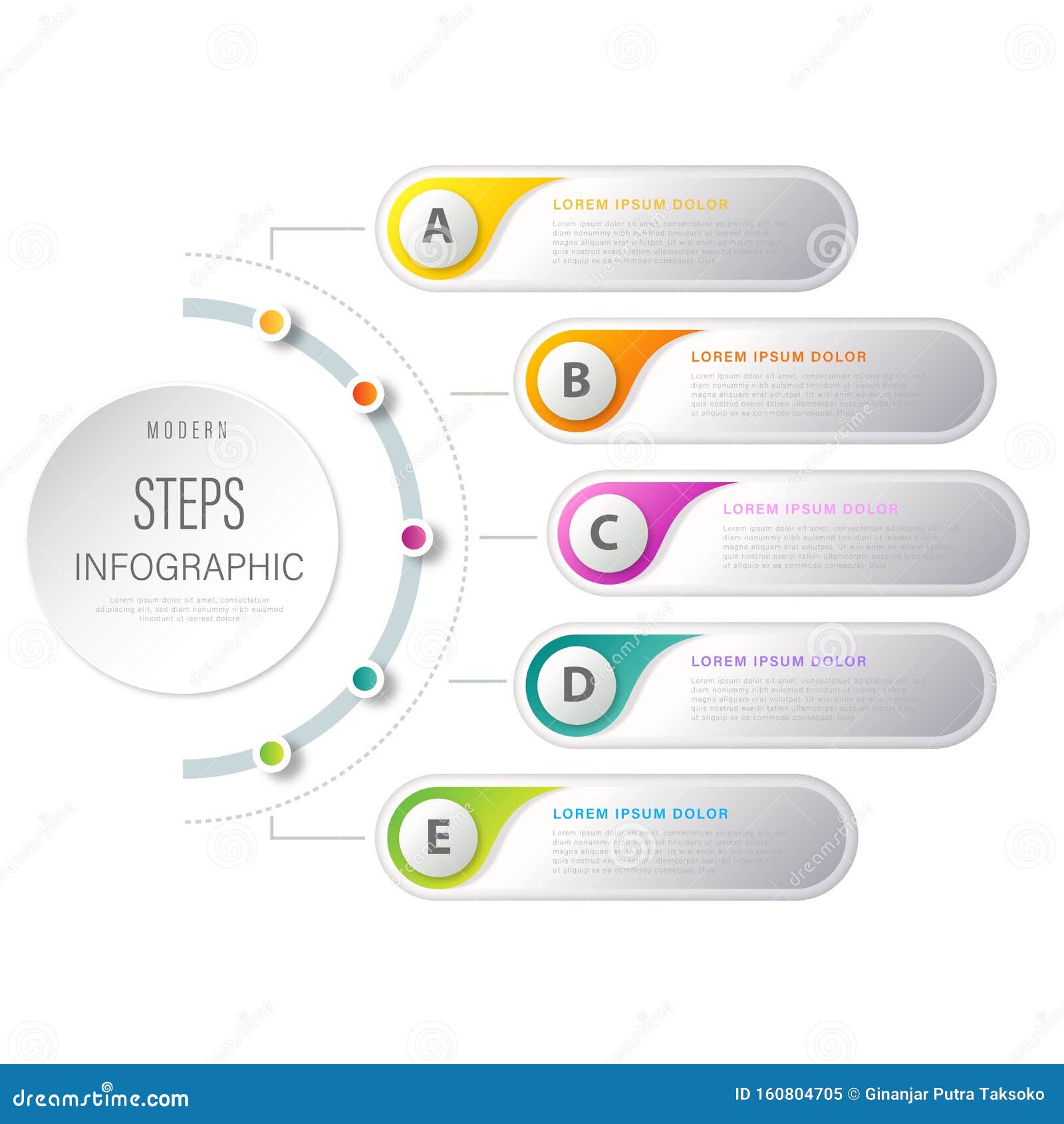 Business Step Infographics Modern Creative Options Concept Horizontal ...