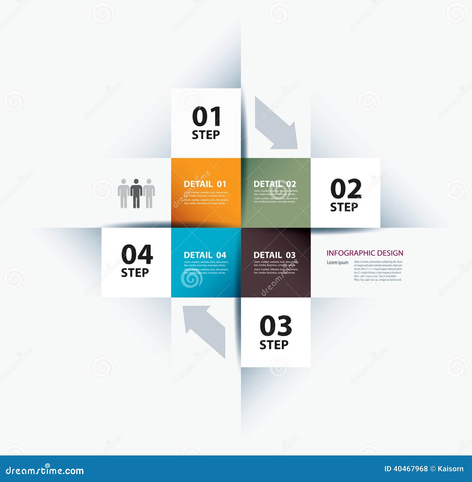 Step Tabs 3D Infographics Mockup Template Vector Background ...