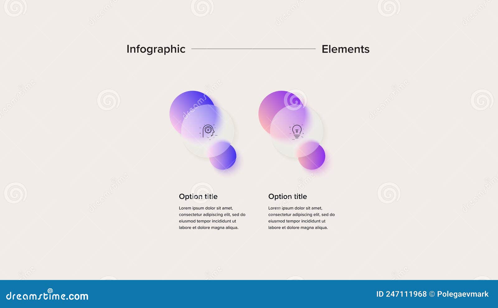 Business 2 Step Process Chart Infographic. Circular Corporate Workflow ...