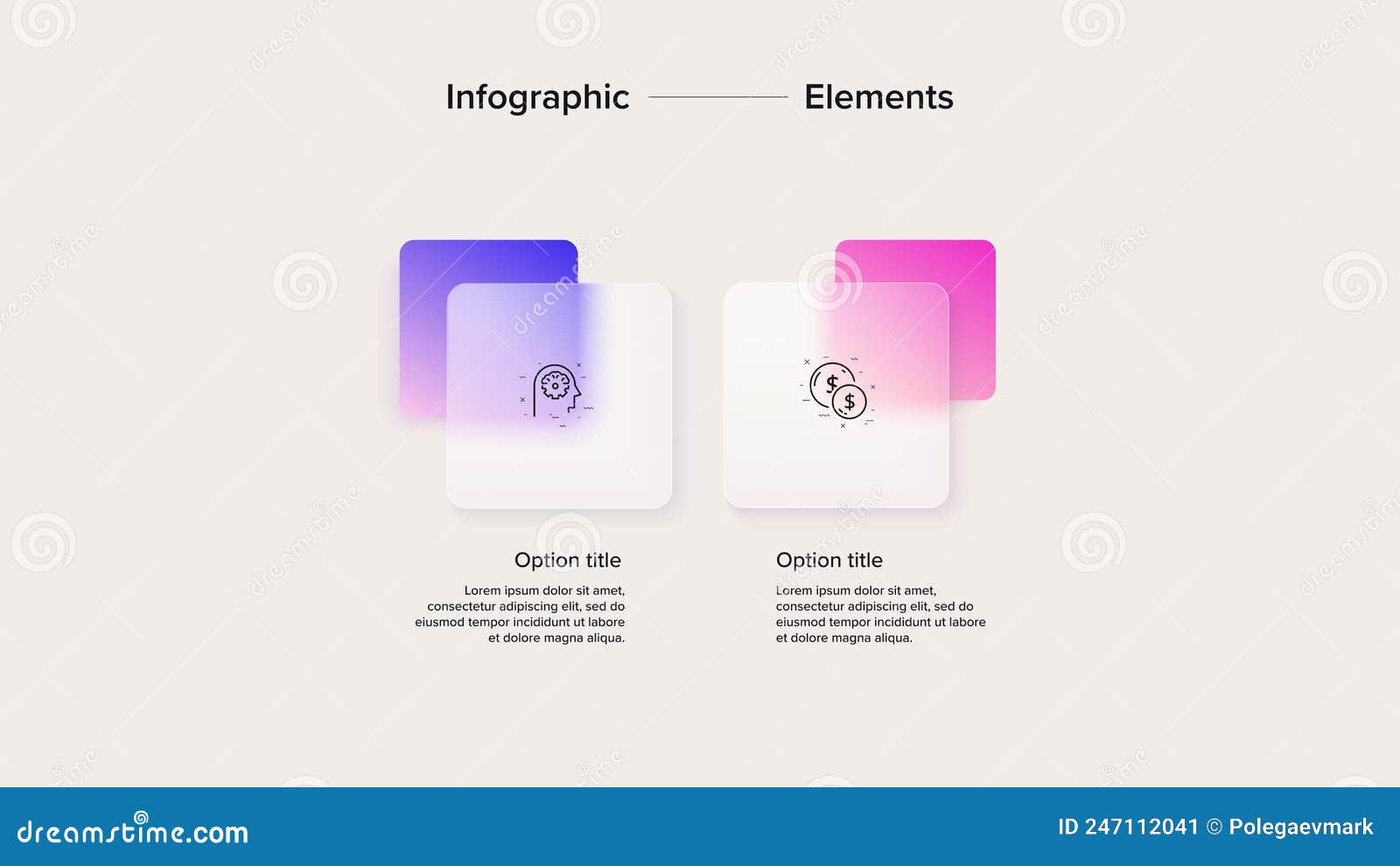 Business 2 Step Process Chart Infographic. Square Corporate Workflow ...
