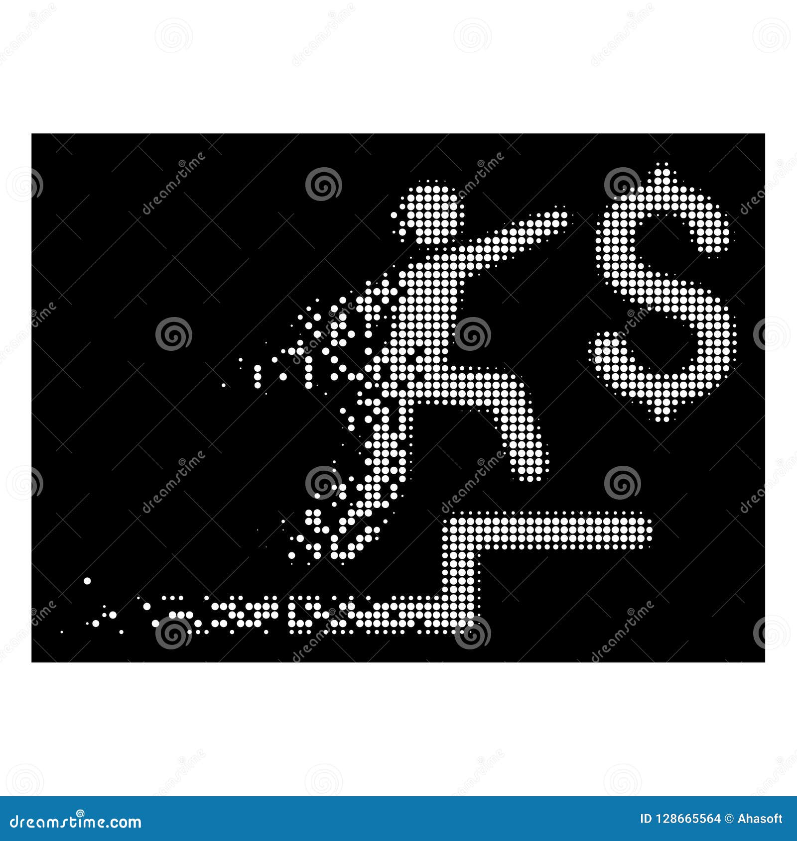 Bright Dissipated Dot Halftone Business Steps Icon Stock Vector ...