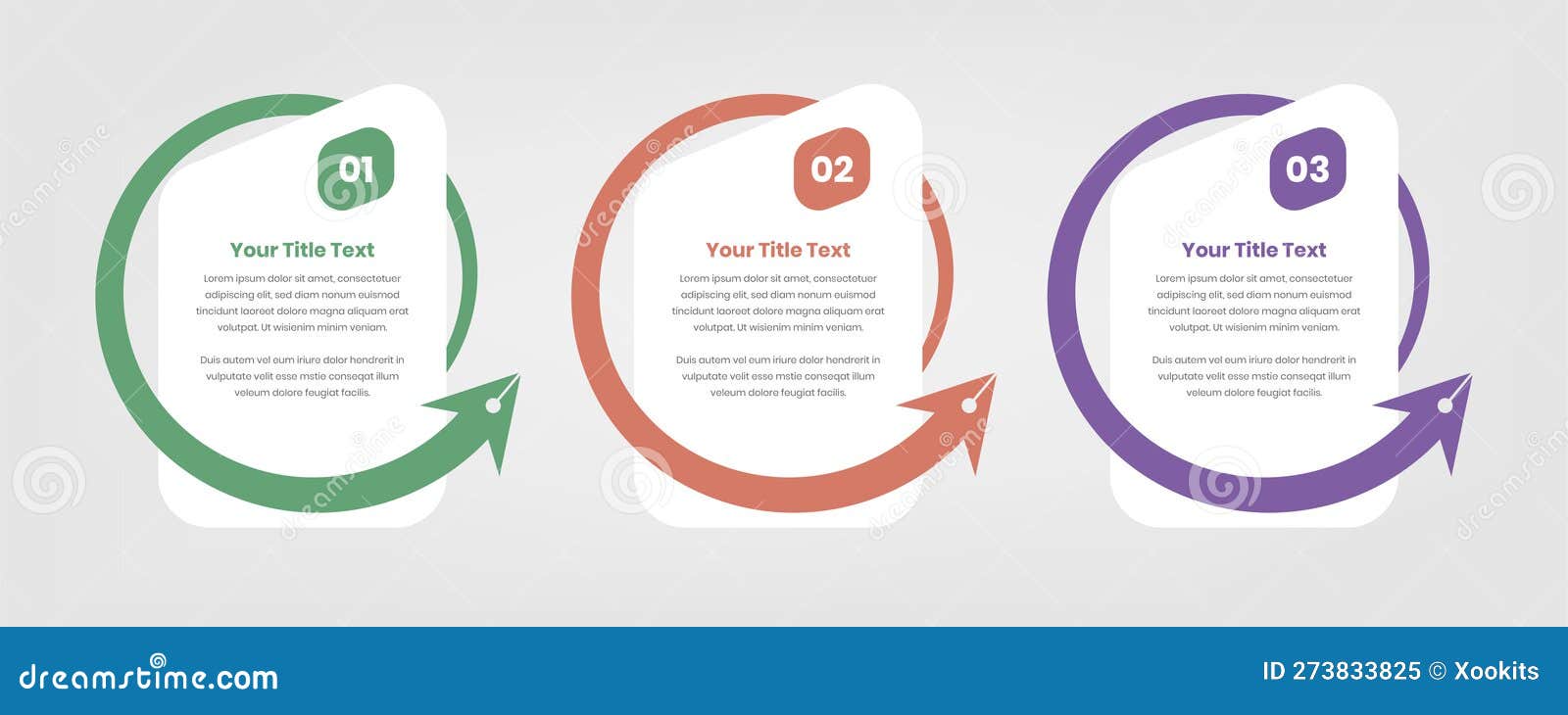 Business Steps Infographic Card with Intertwined Twisted Arrow Stock ...