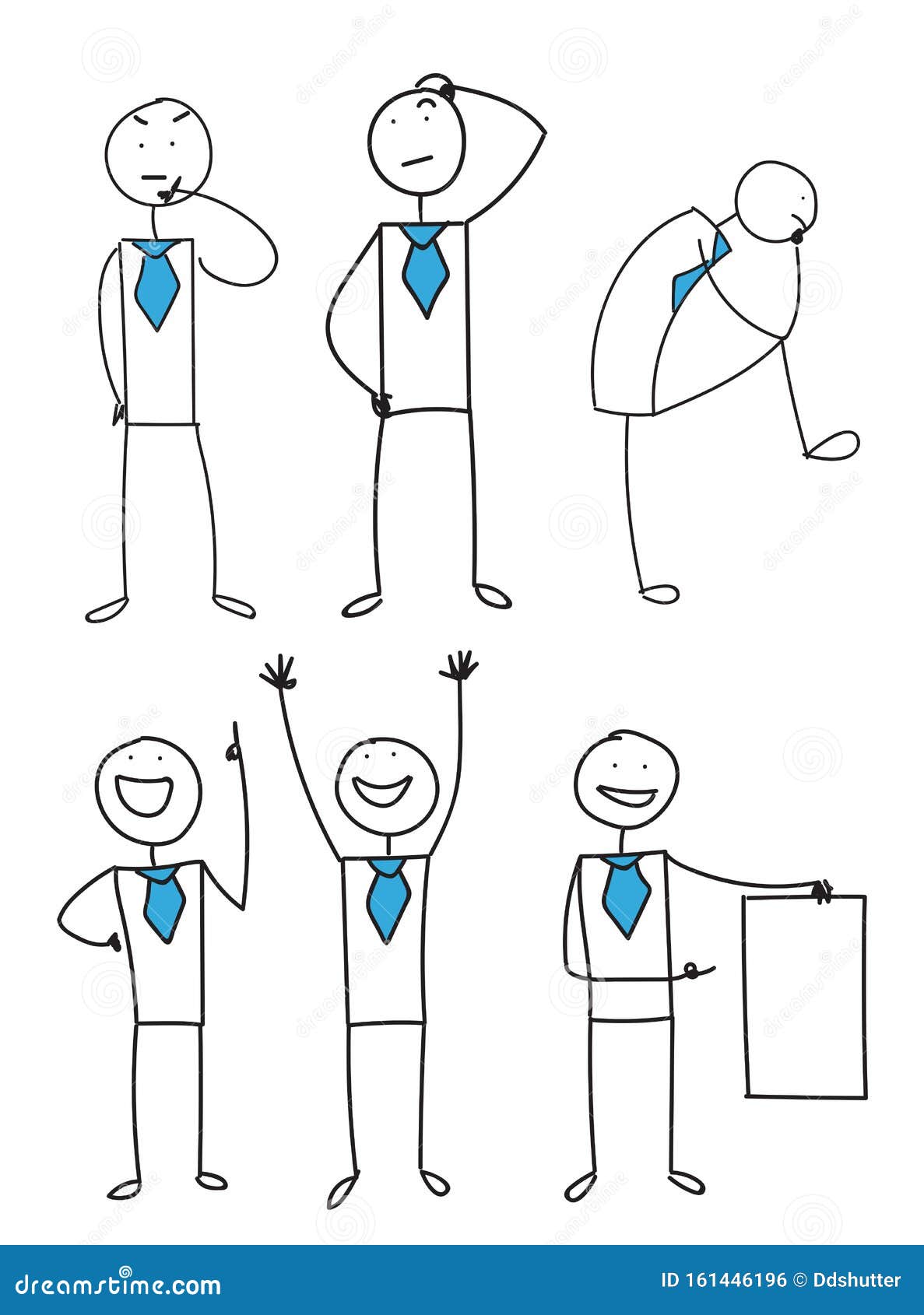 Business Stickman Set. Vector Illustration Stock Vector - Illustration ...