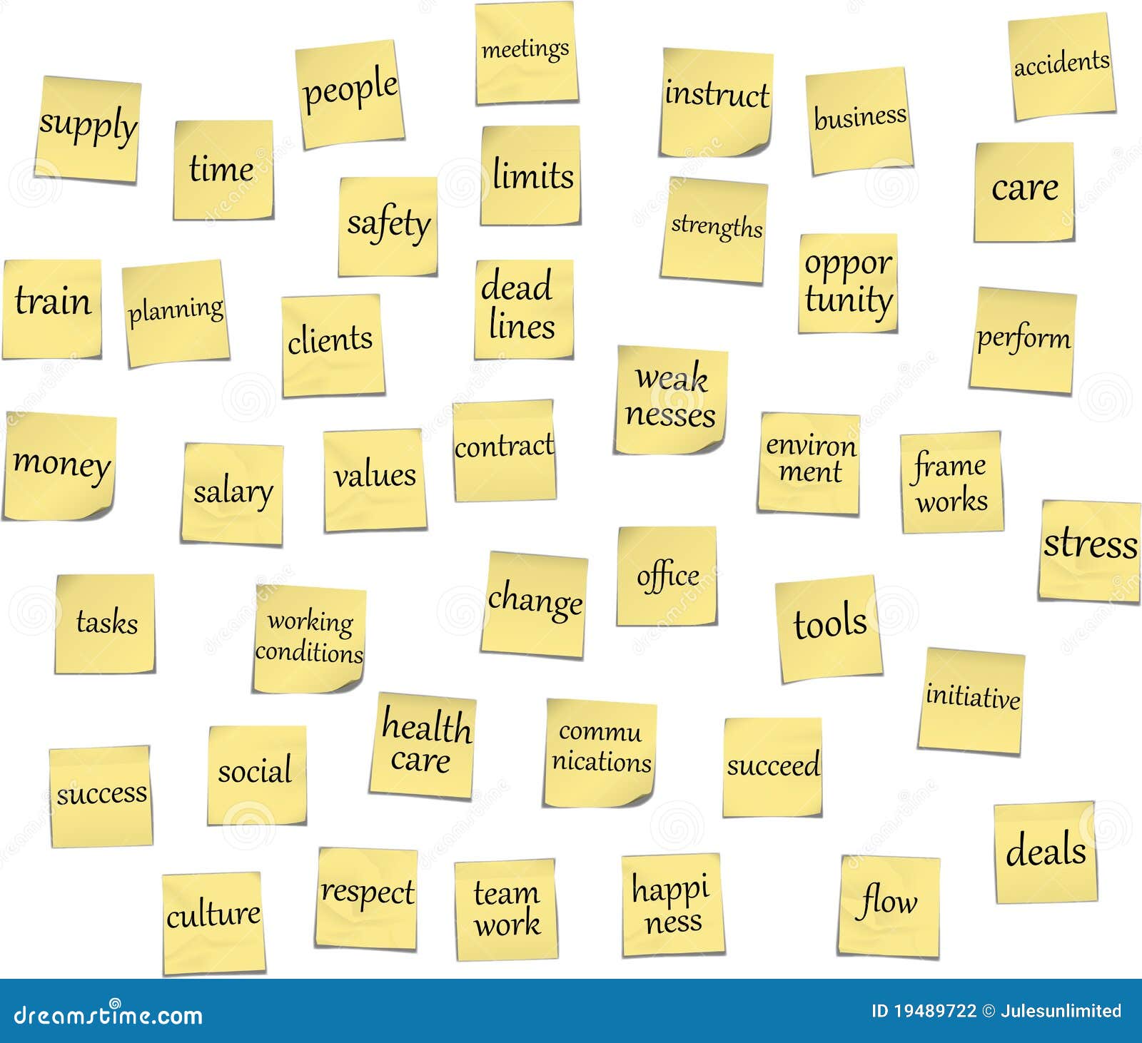 Business sticky notes stock illustration. Illustration of manage - 19489722