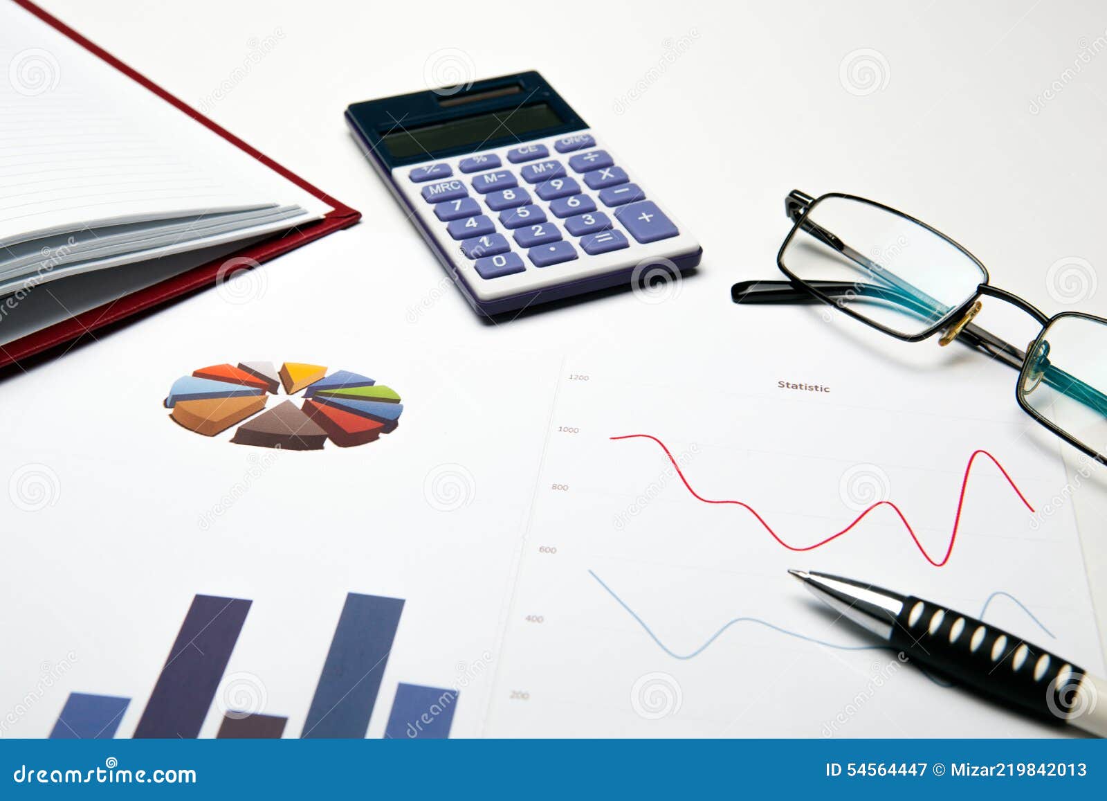Business Still Life with Chart Stock Image - Image of economics ...