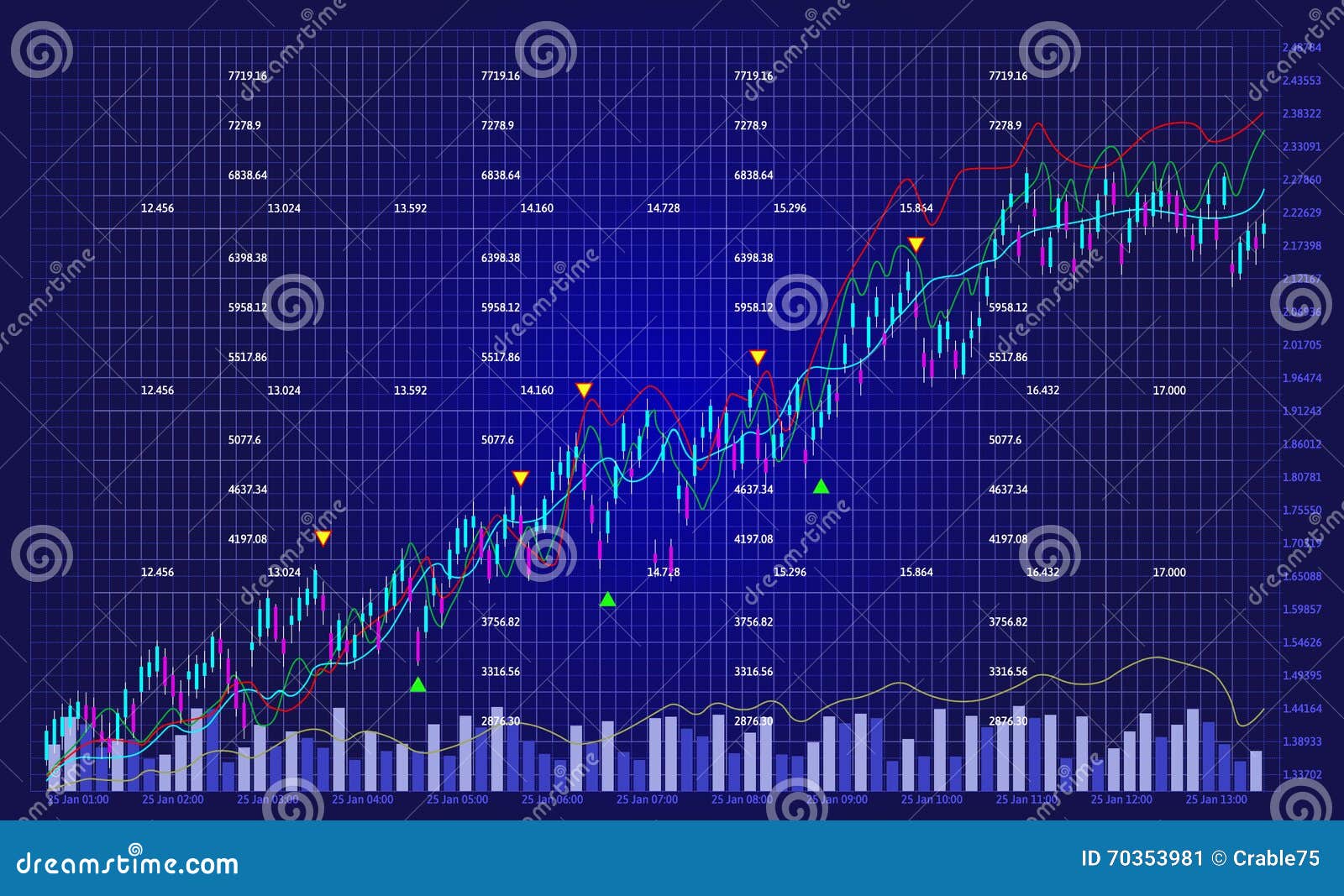 Business Stock Exchange Chart Graph Stock Vector - Illustration of ...