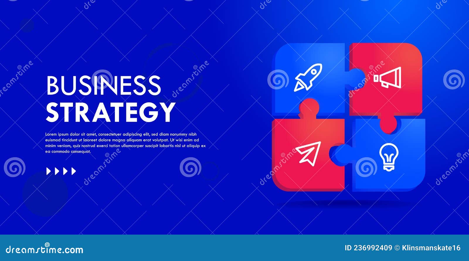 Business Strategy Banner Template Design Stock Vector - Illustration of ...