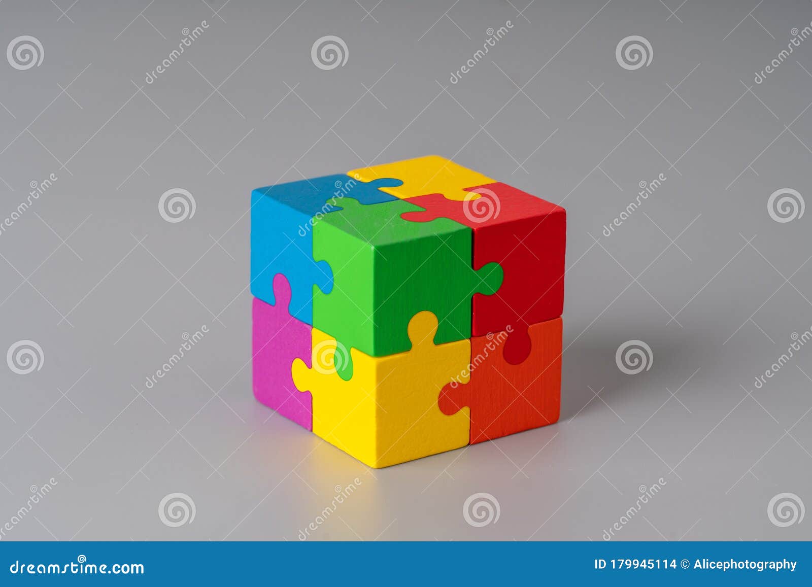 Business & Strategy on Colorful Jigsaw Puzzle Cube Stock Photo - Image ...