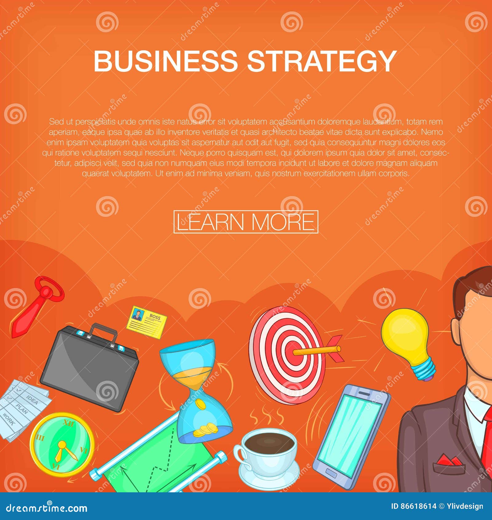 Business Strategy Concept, Cartoon Style Stock Vector - Illustration of ...