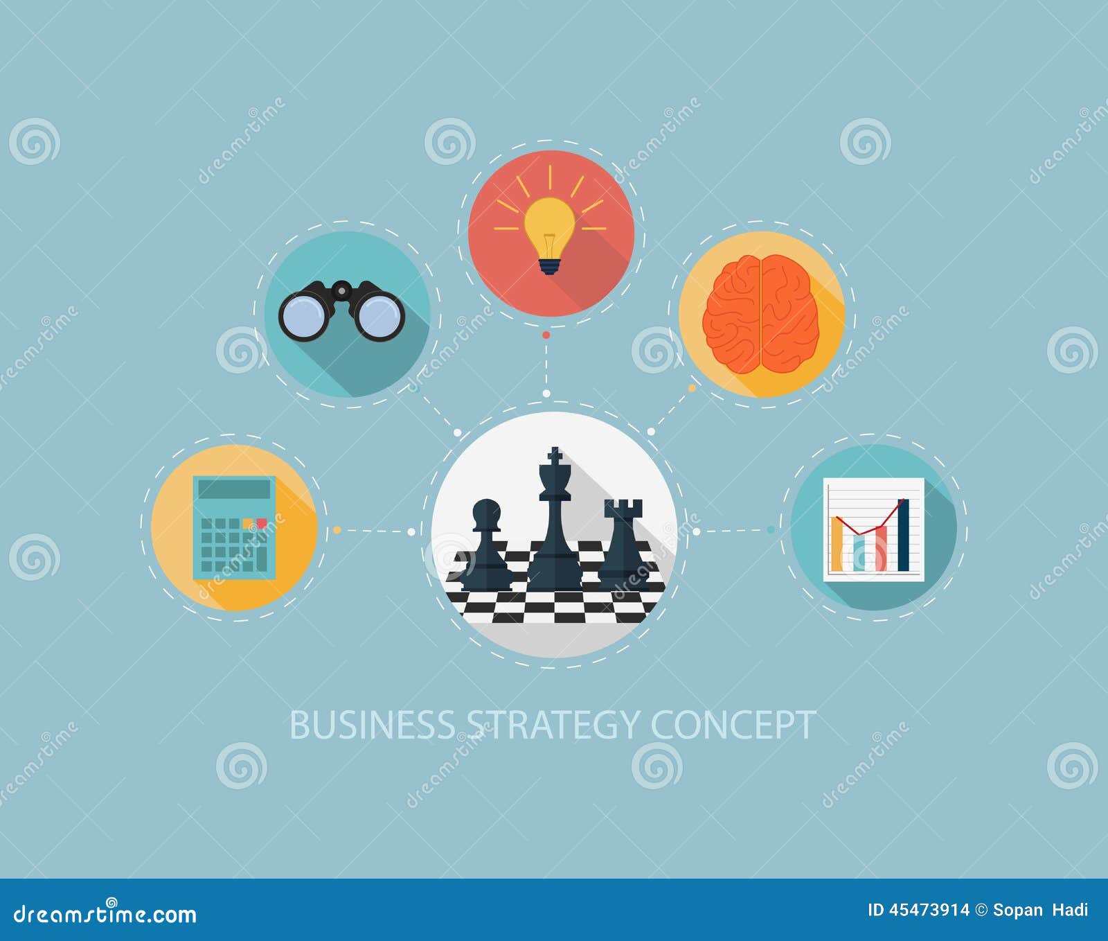 Business Strategy Concept on Flat Style Design Stock Vector ...