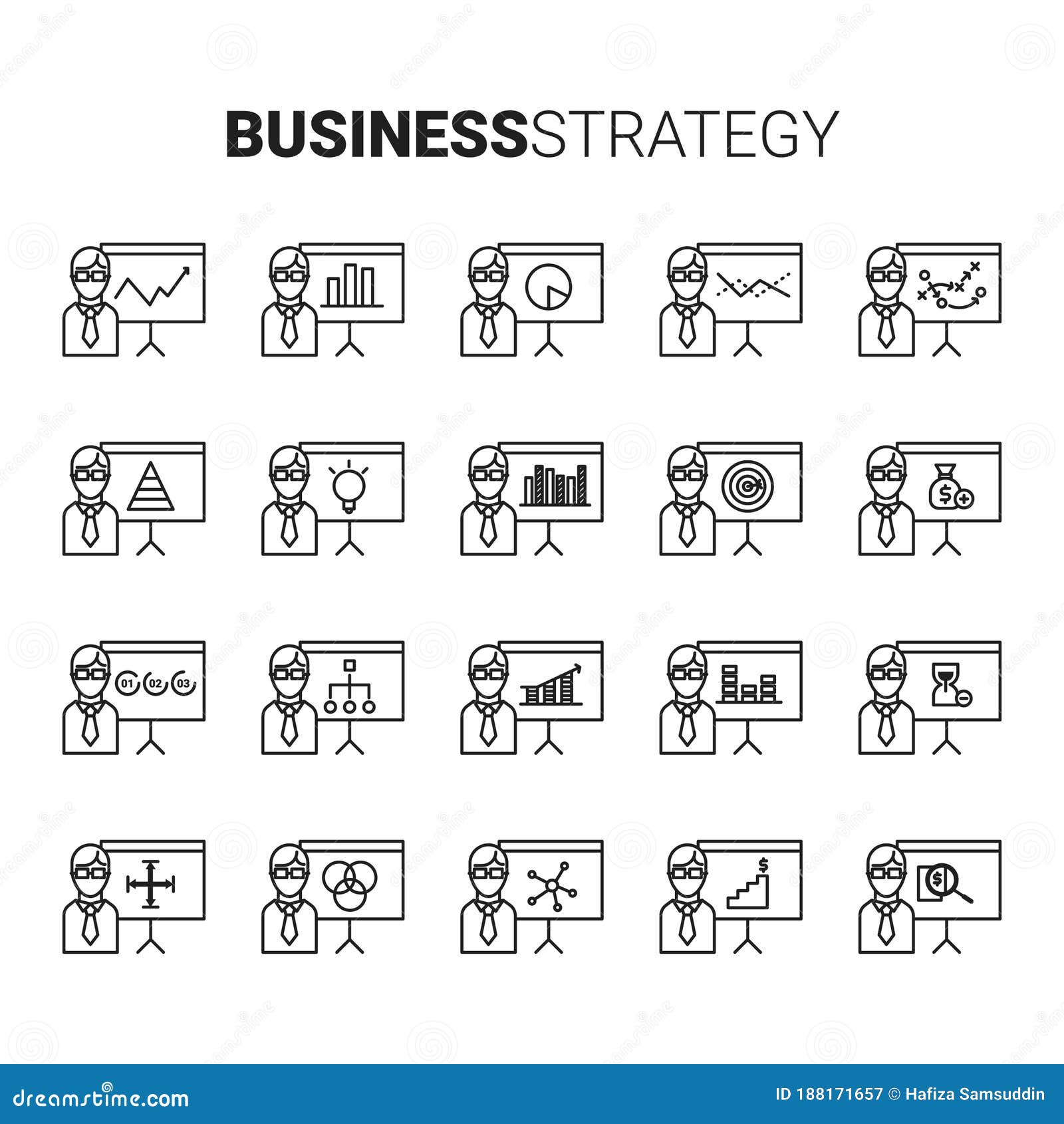 A Business Strategy Concept Illustration. Stock Vector - Illustration ...