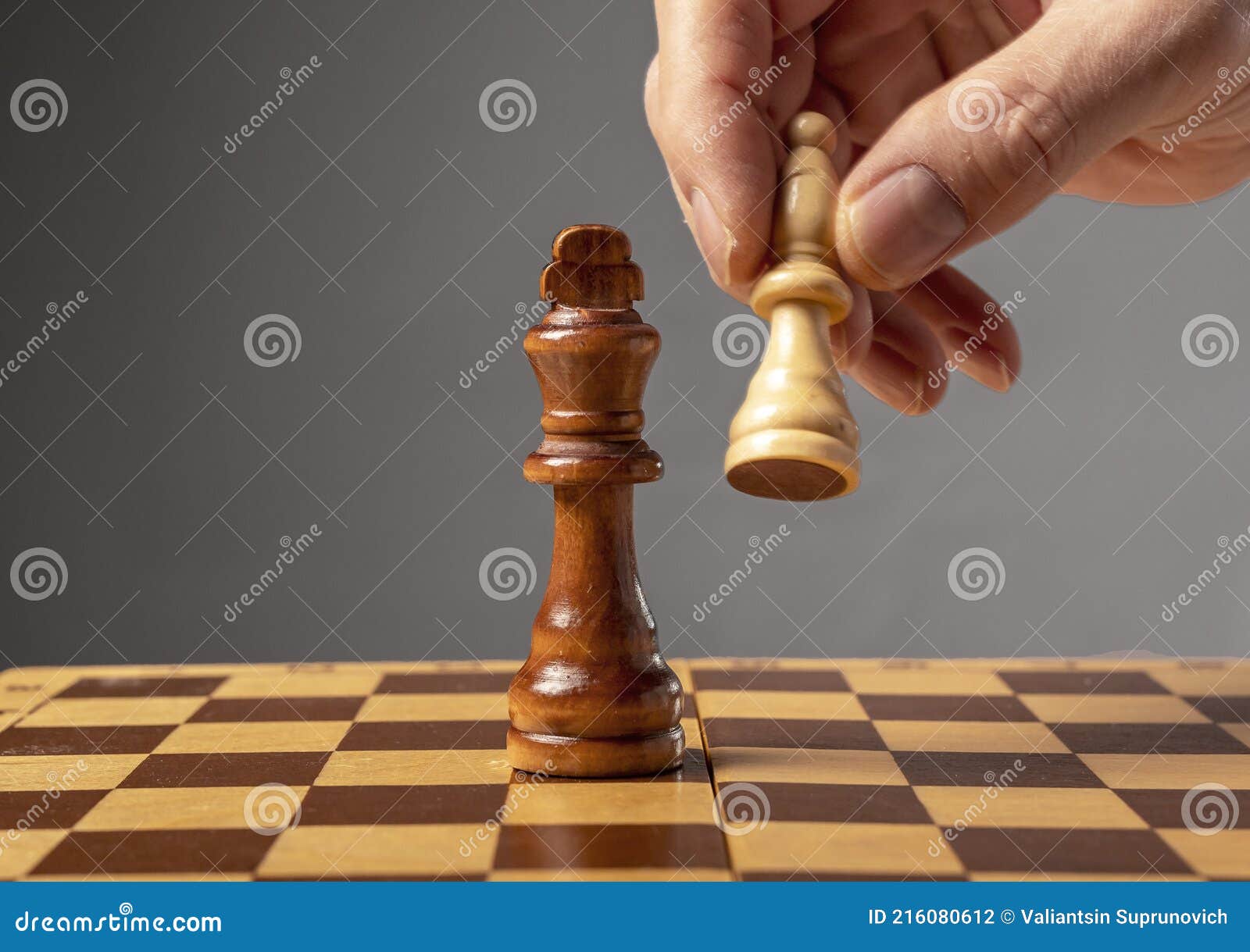 Business Strategy Concept. Knight Making Final Last Step To Make ...