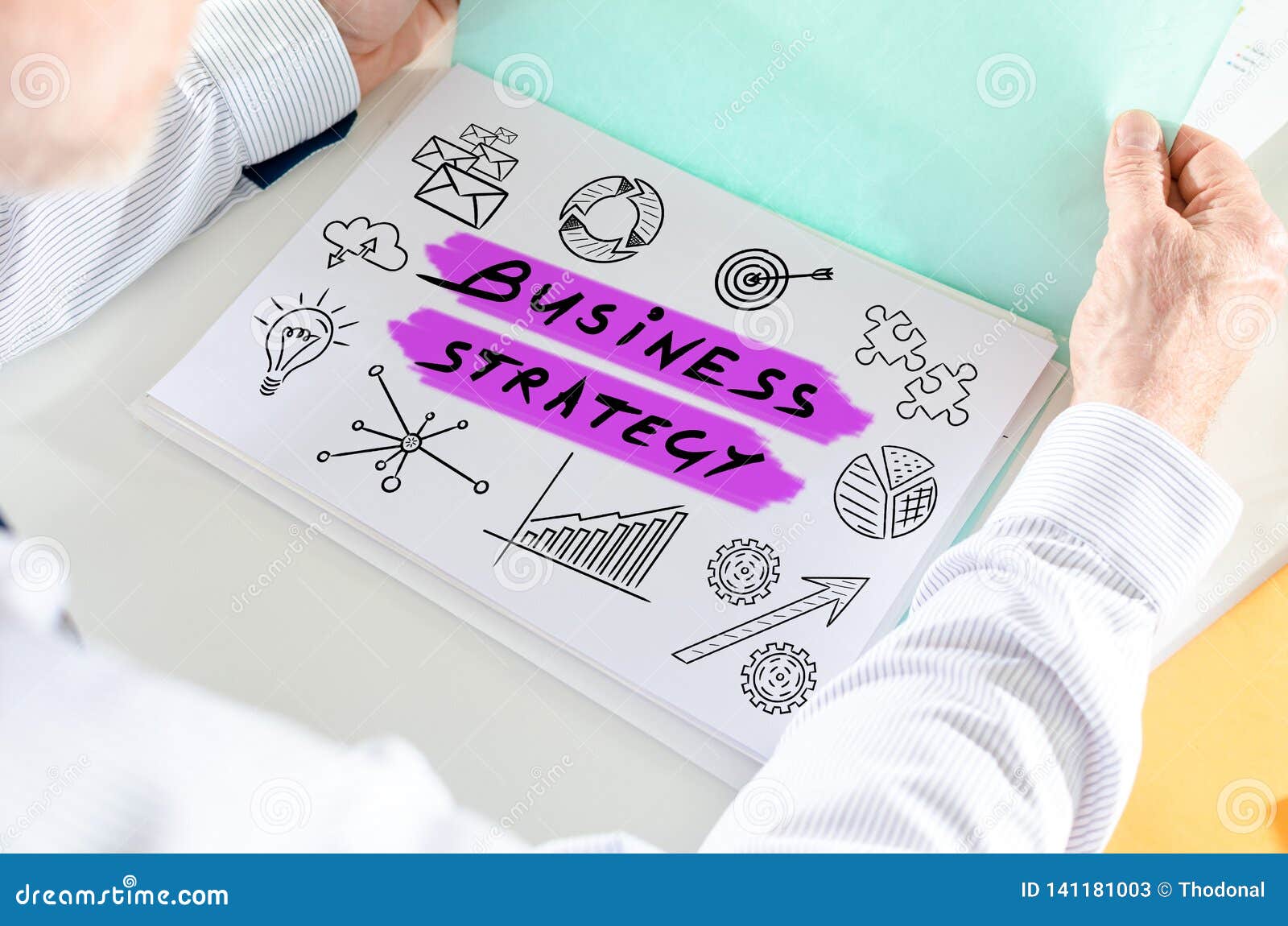 Business Strategy Concept on a Paper Stock Image - Image of concept ...
