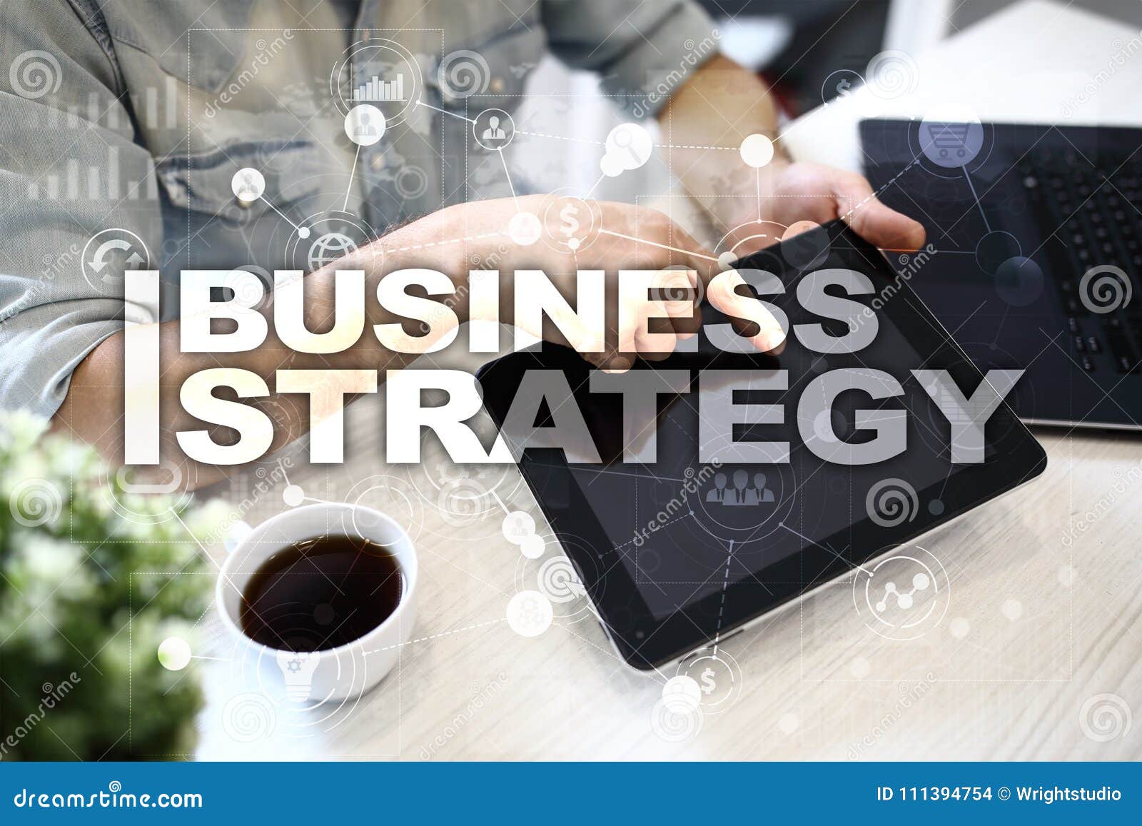 Business Strategy Concept on the Virtual Screen. Stock Photo - Image of ...