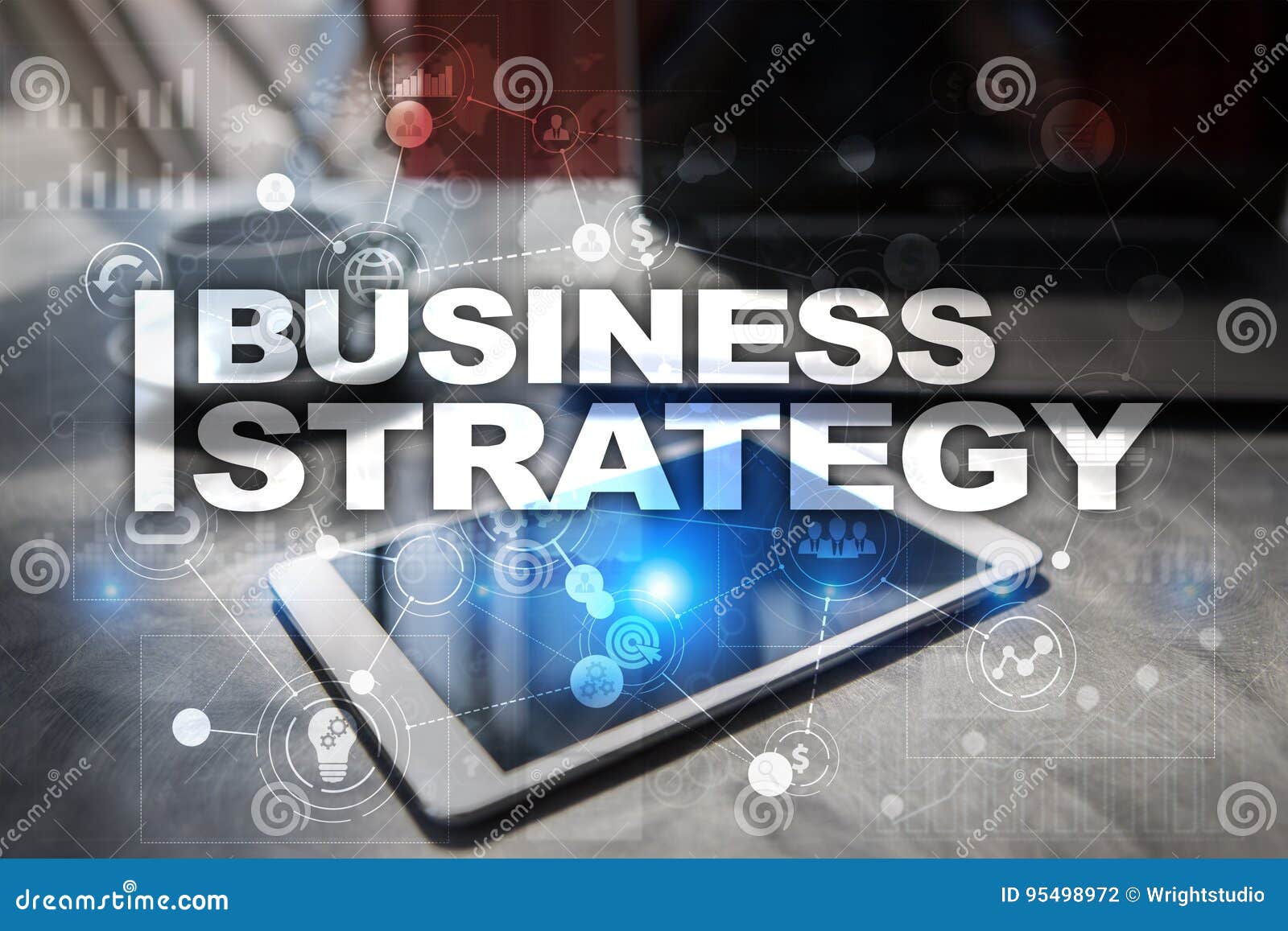 Business Strategy Concept on the Virtual Screen. Stock Photo - Image of ...