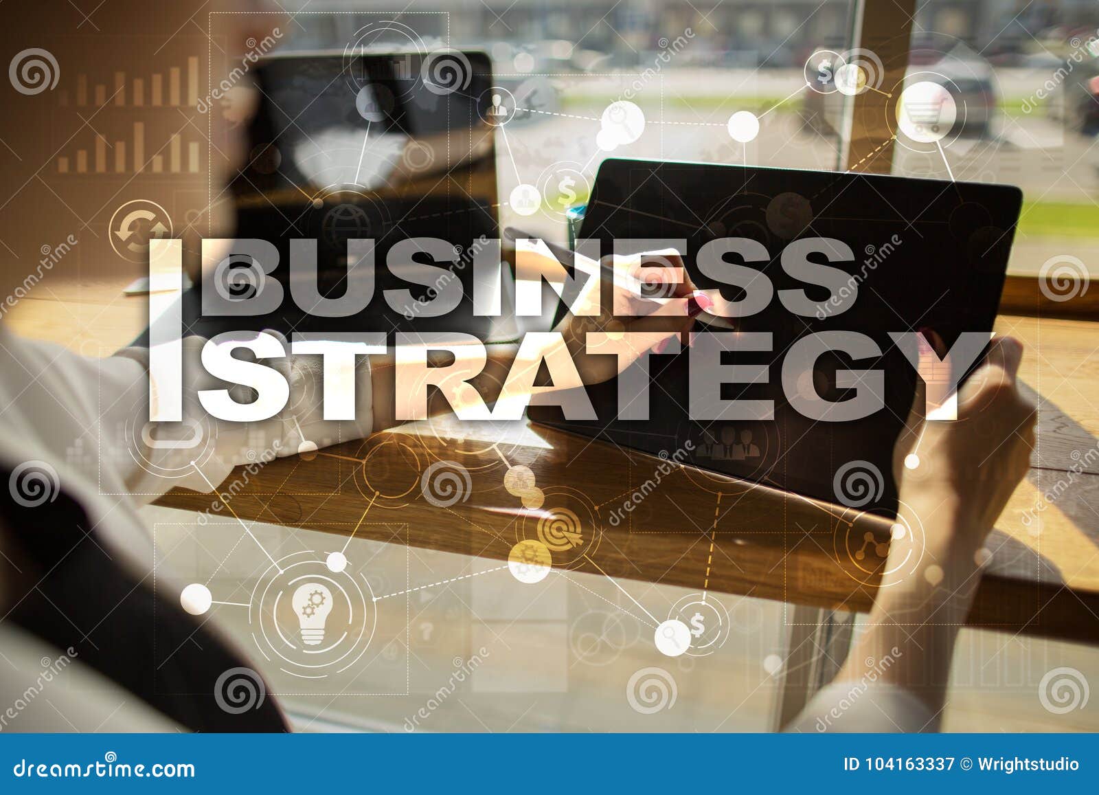 Business Strategy Concept on the Virtual Screen Stock Image - Image of ...