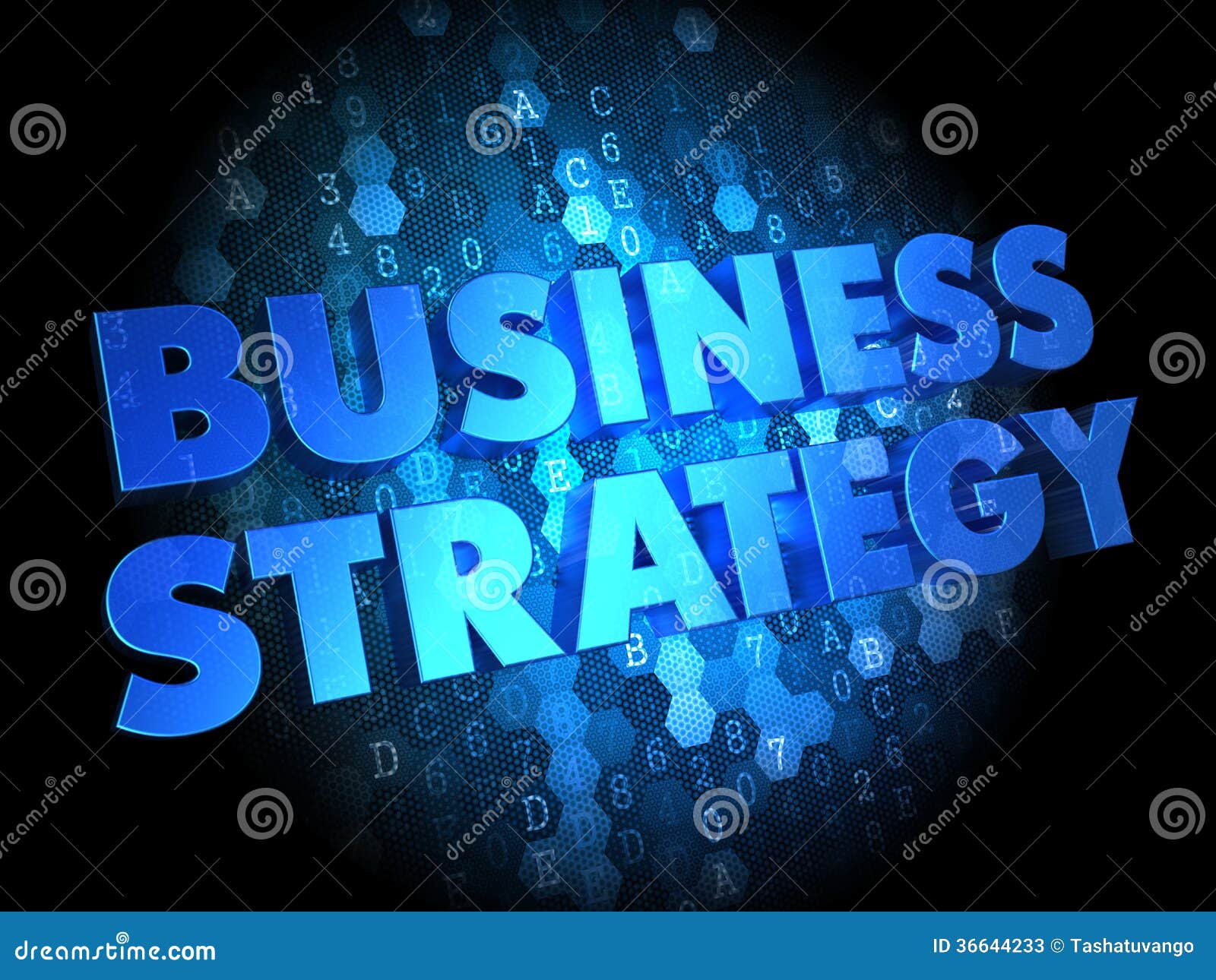 Business Strategy on Dark Digital Background. Stock Illustration ...