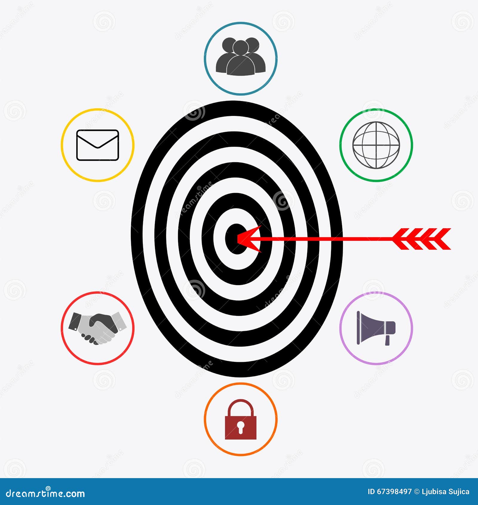 Business Strategy Design Bow and Arrow Stock Vector - Illustration of ...