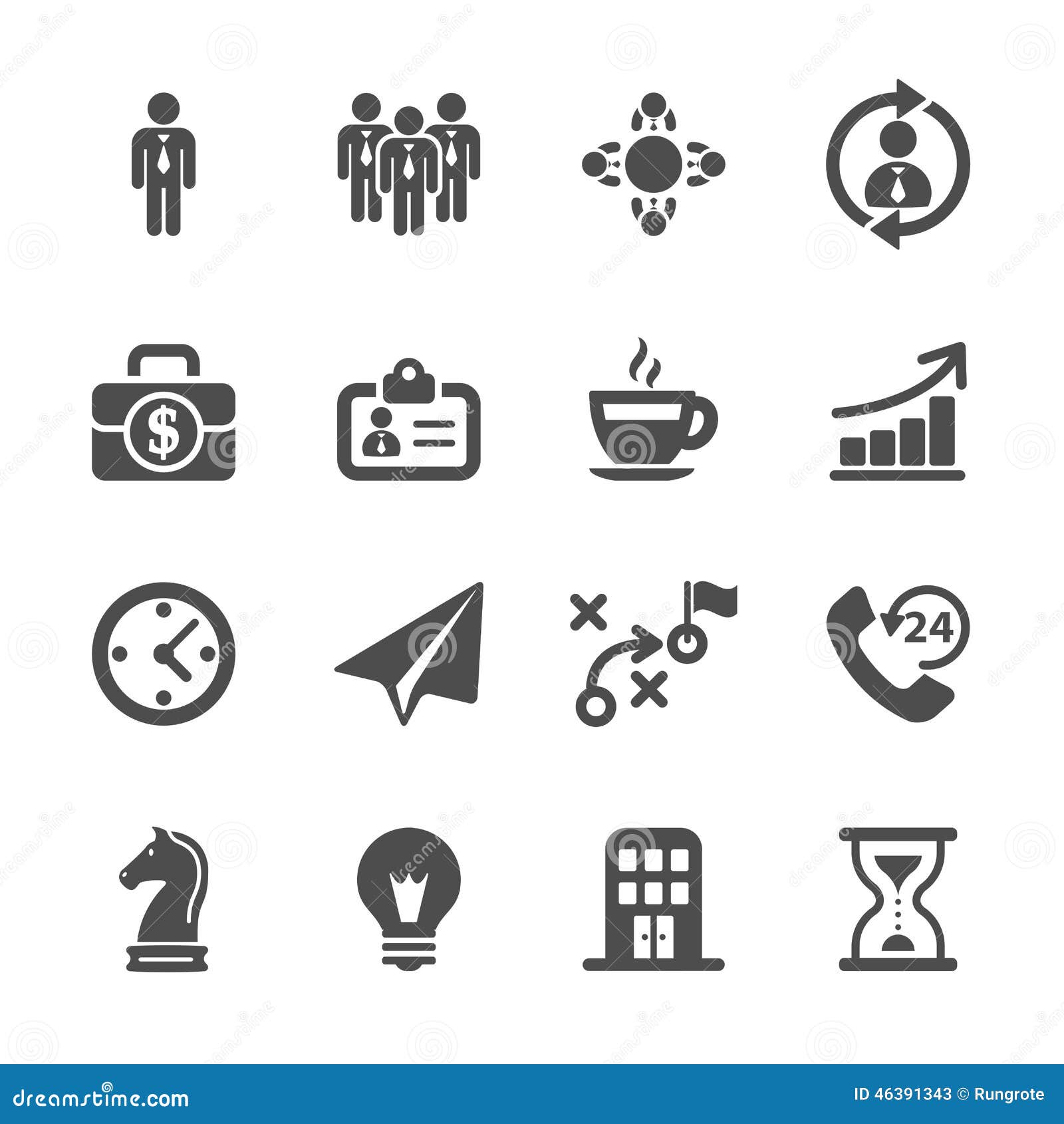 Strategy Icon Set With Various Symbols For Strategic Topics Like ...