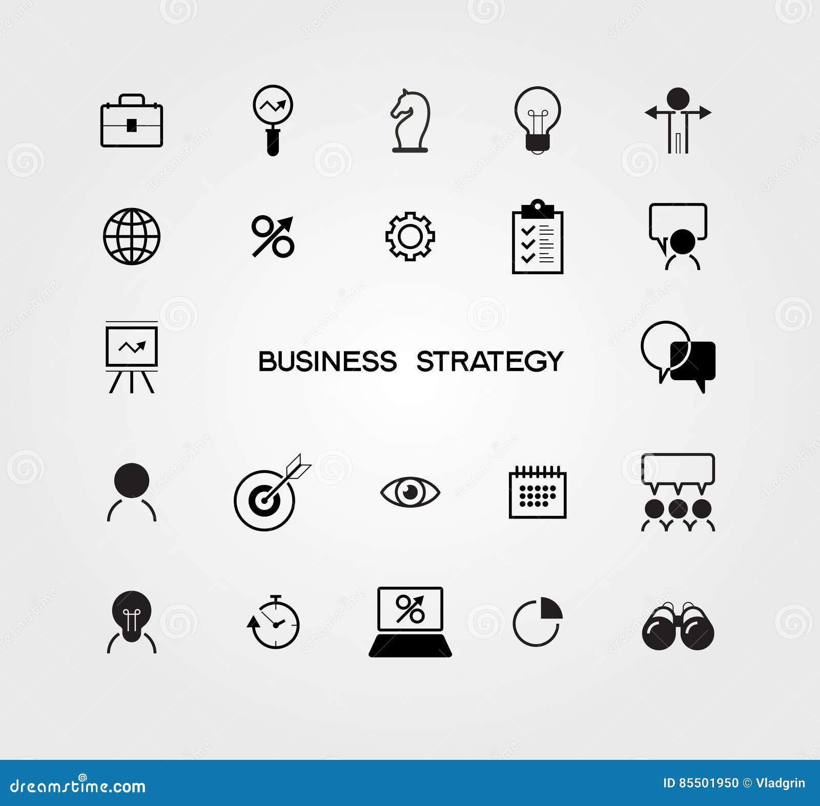 Business Strategy Icons stock vector. Illustration of icons - 85501950