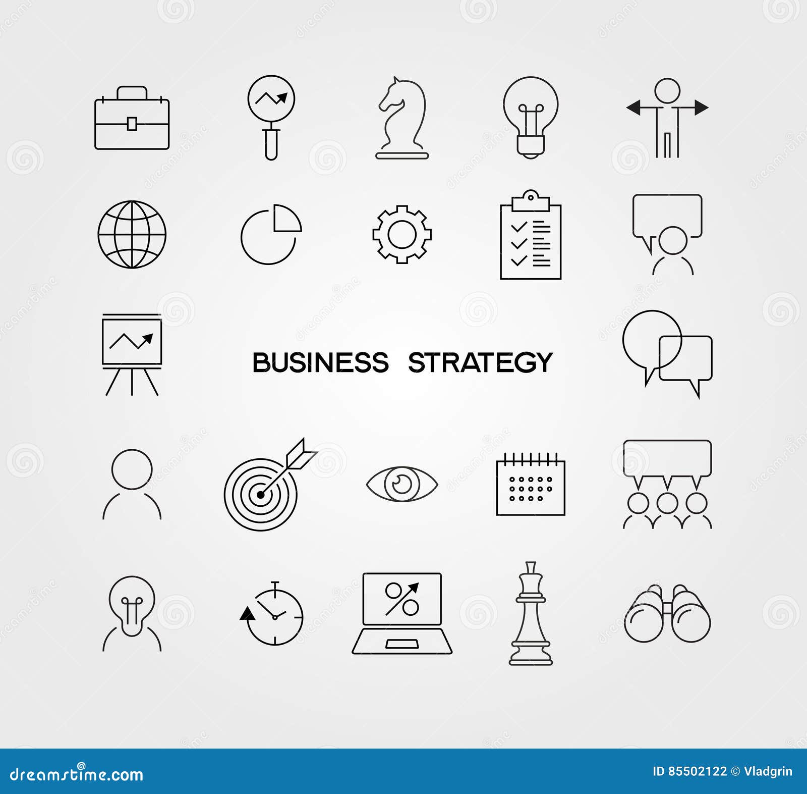 Business Strategy Icons stock vector. Illustration of internet - 85502122