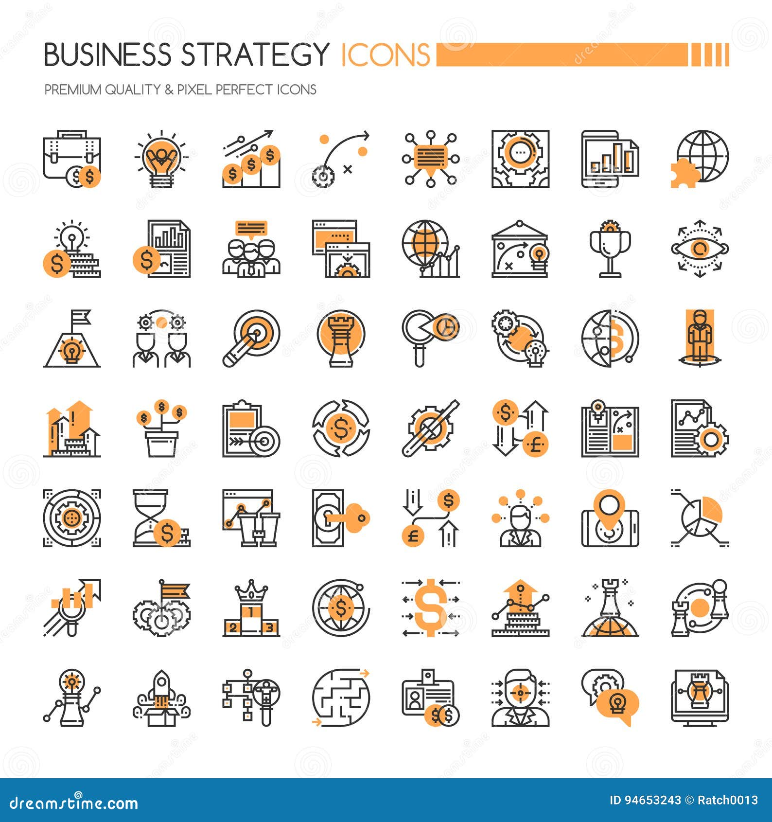 Business Strategy Icons stock vector. Illustration of roadmap - 94653243