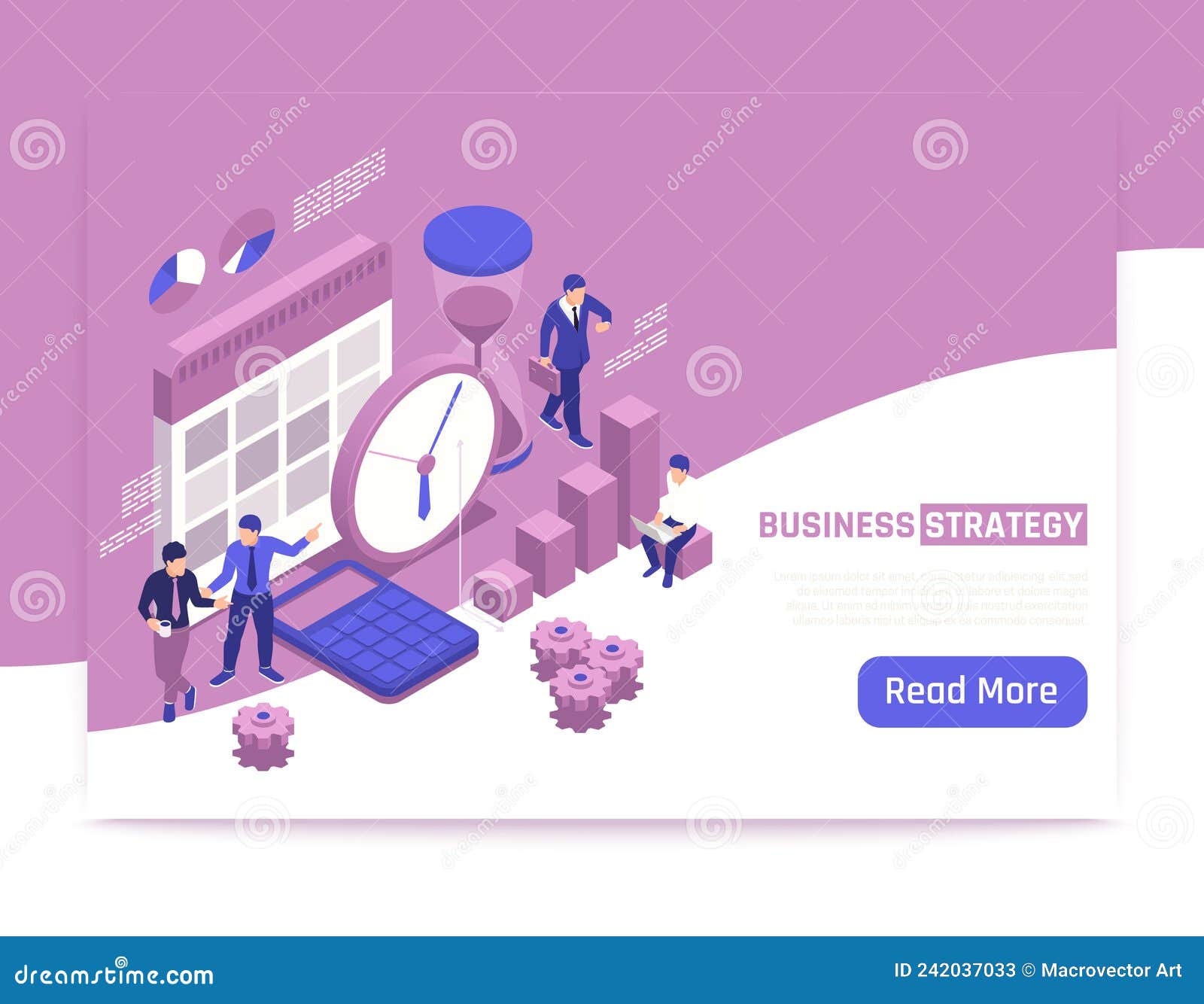 Business Strategy Isometric Banner Stock Vector - Illustration of ...