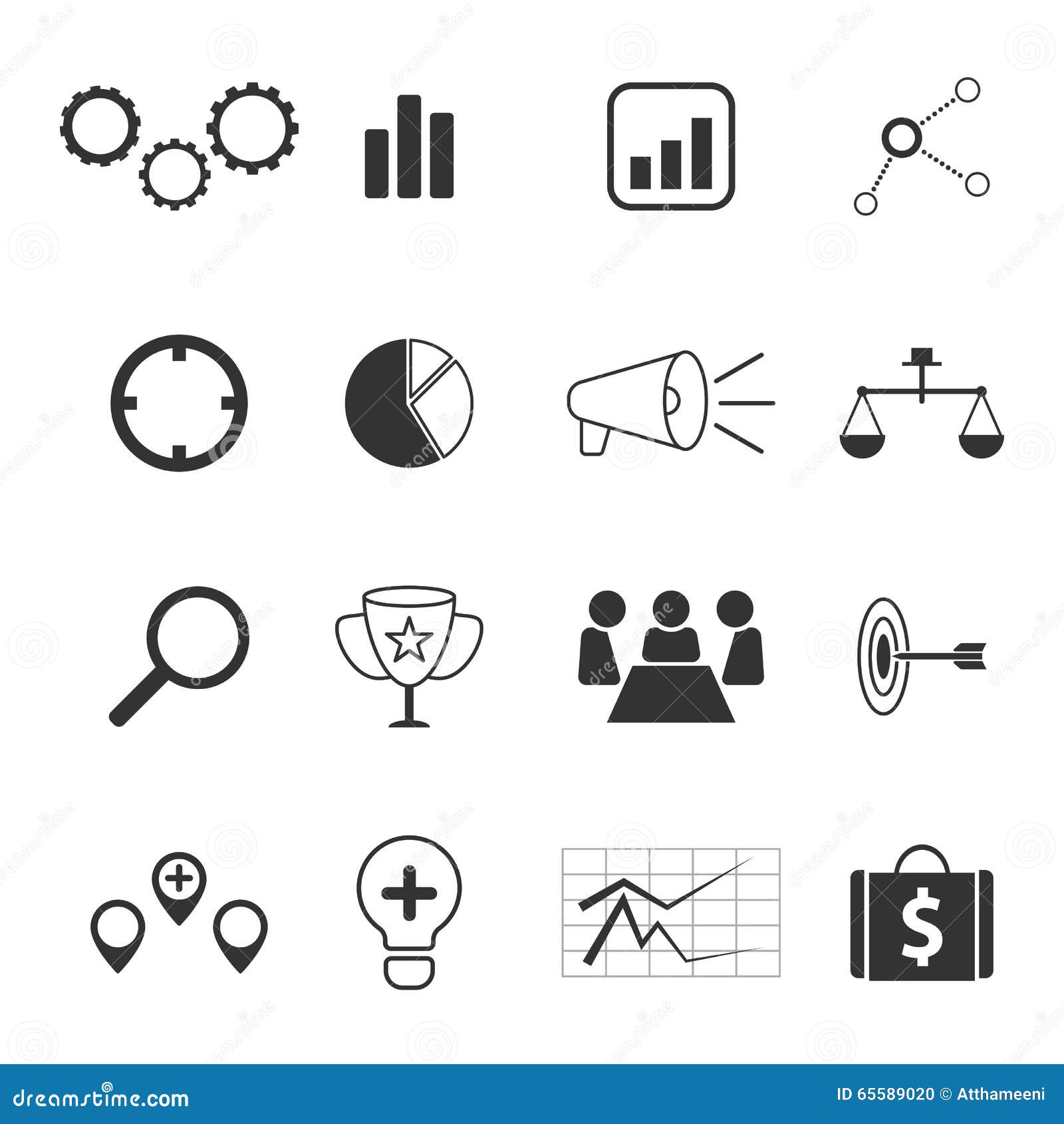 Business Strategy and Marketing Icons Set Stock Vector - Illustration ...