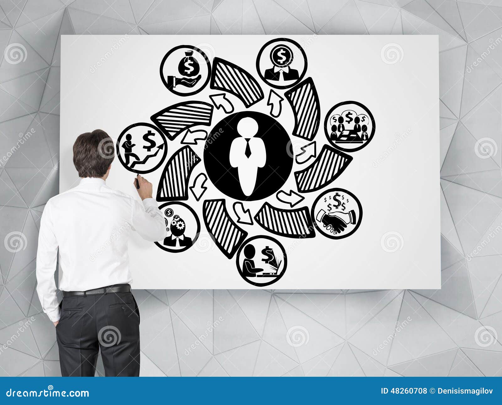 Business Strategy on Placard Stock Photo - Image of making, drawing ...