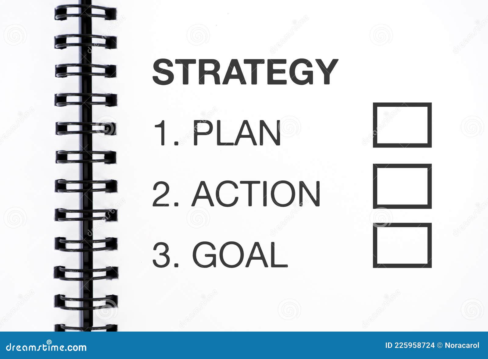 Business Strategy Plan, Action, Goal Checklist Stock Photo - Image of ...