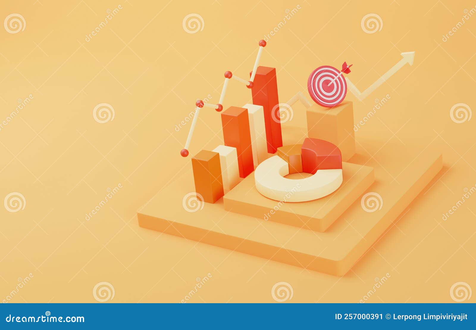 Business Strategy Planning and Set Goals Financial with Pie Chart and ...