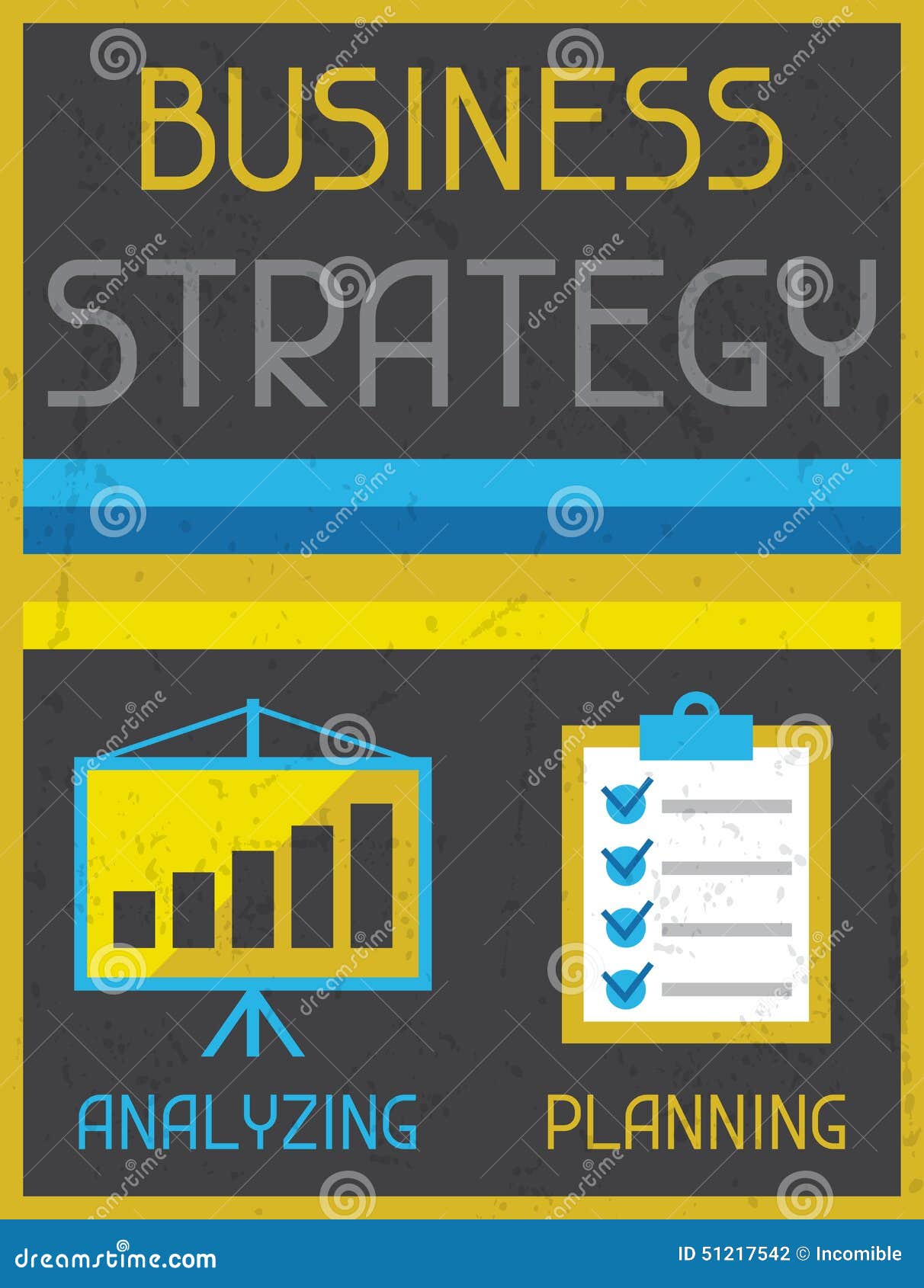 Business Strategy. Retro Poster in Flat Design Stock Vector ...