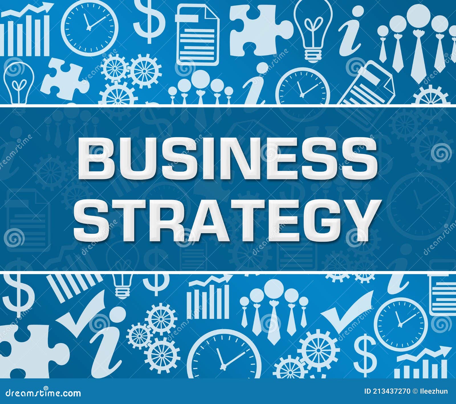 Business Strategy Business Symbols Texture Blue Background Square Stock ...