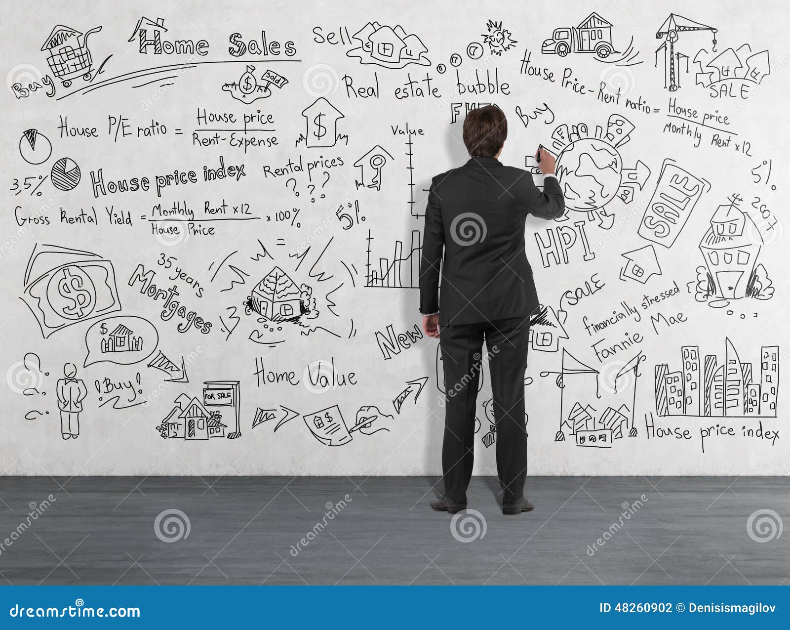 Business strategy on wall stock photo. Image of diagram - 48260902