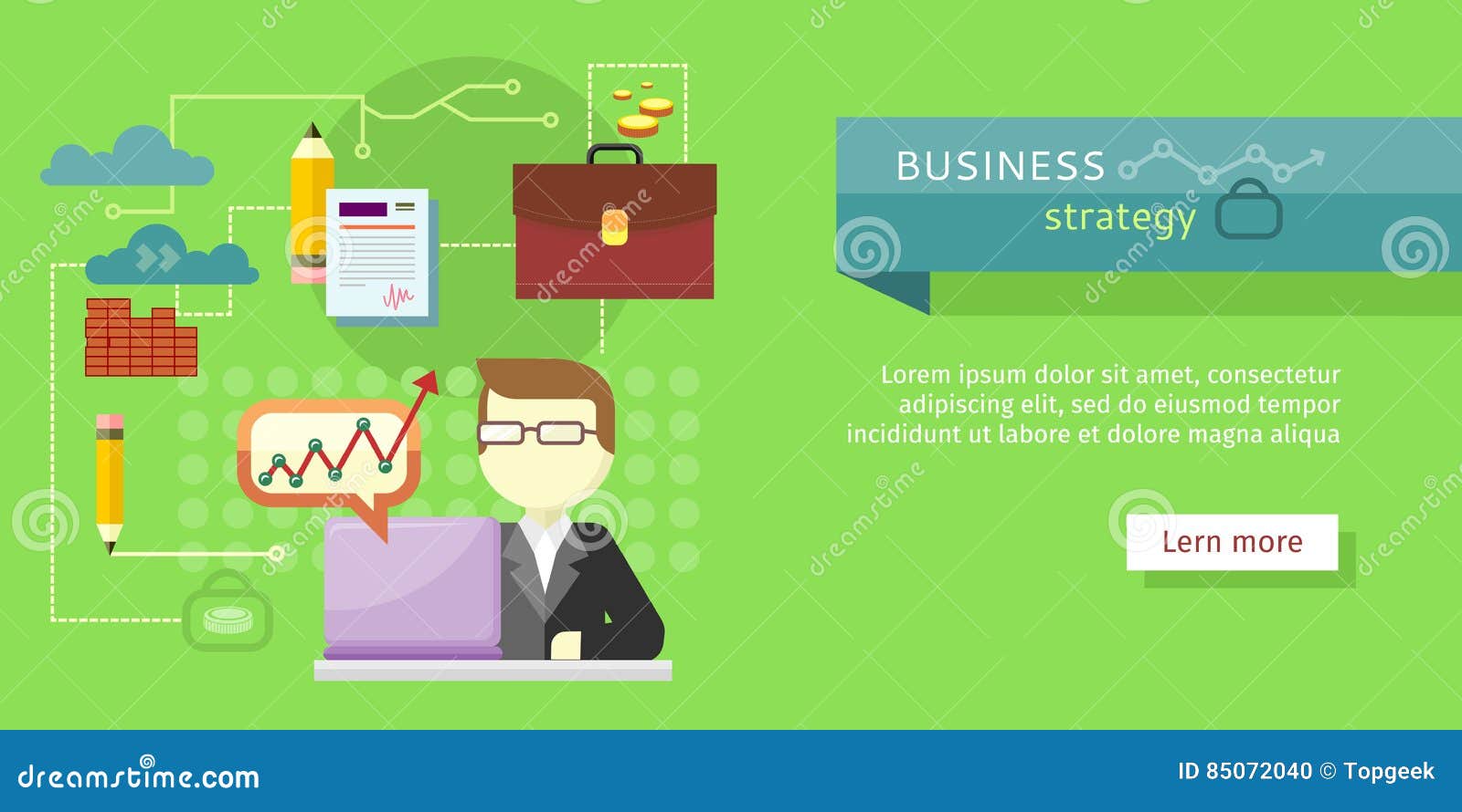 Business Strategy Web Banner. Performance Analysis Stock Vector ...