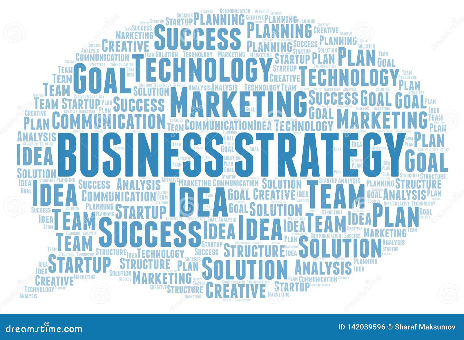 Business Strategy Word Cloud Stock Illustration - Illustration of ...