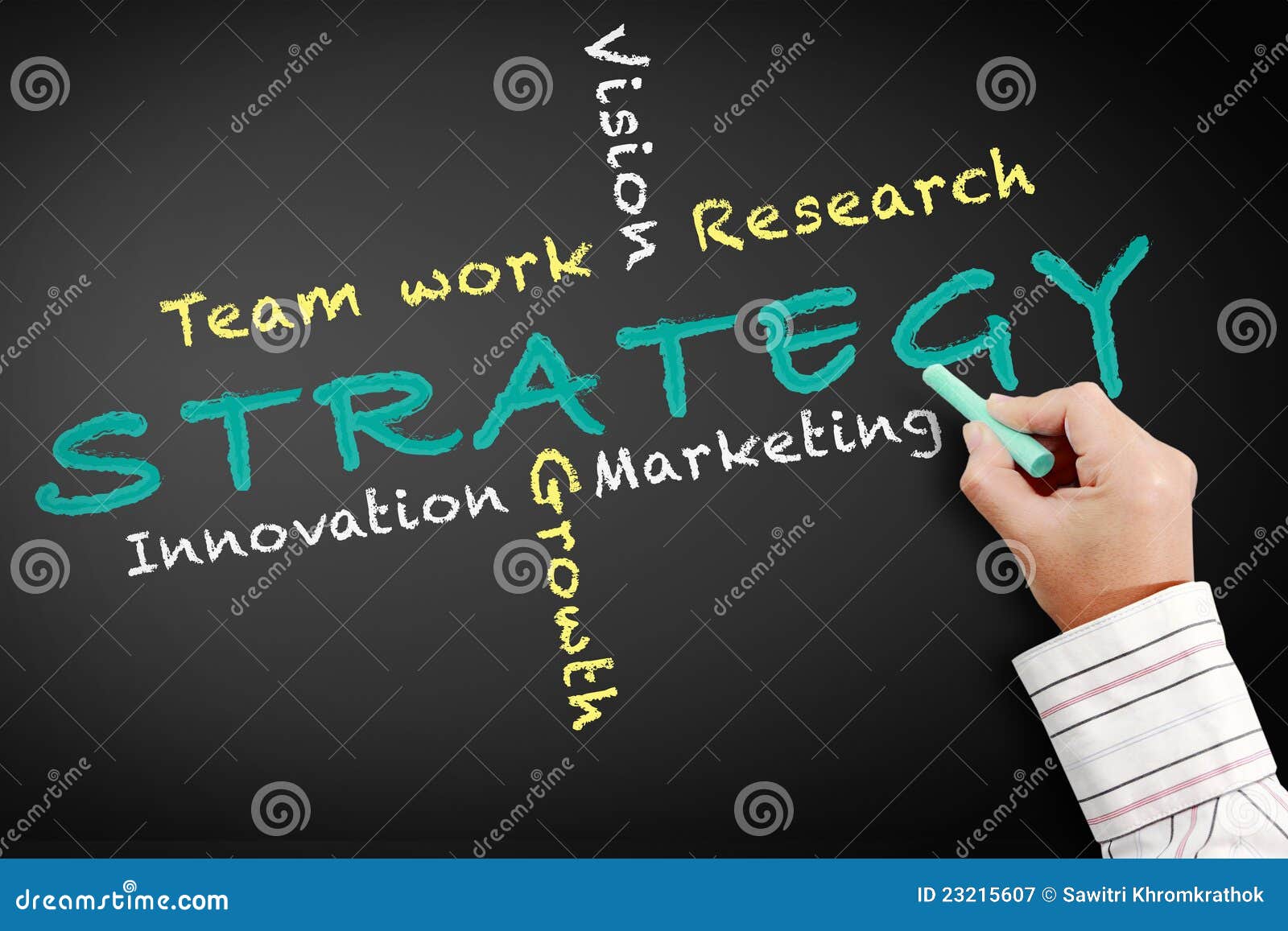 Business Strategy Written on Chalkboard Stock Illustration ...