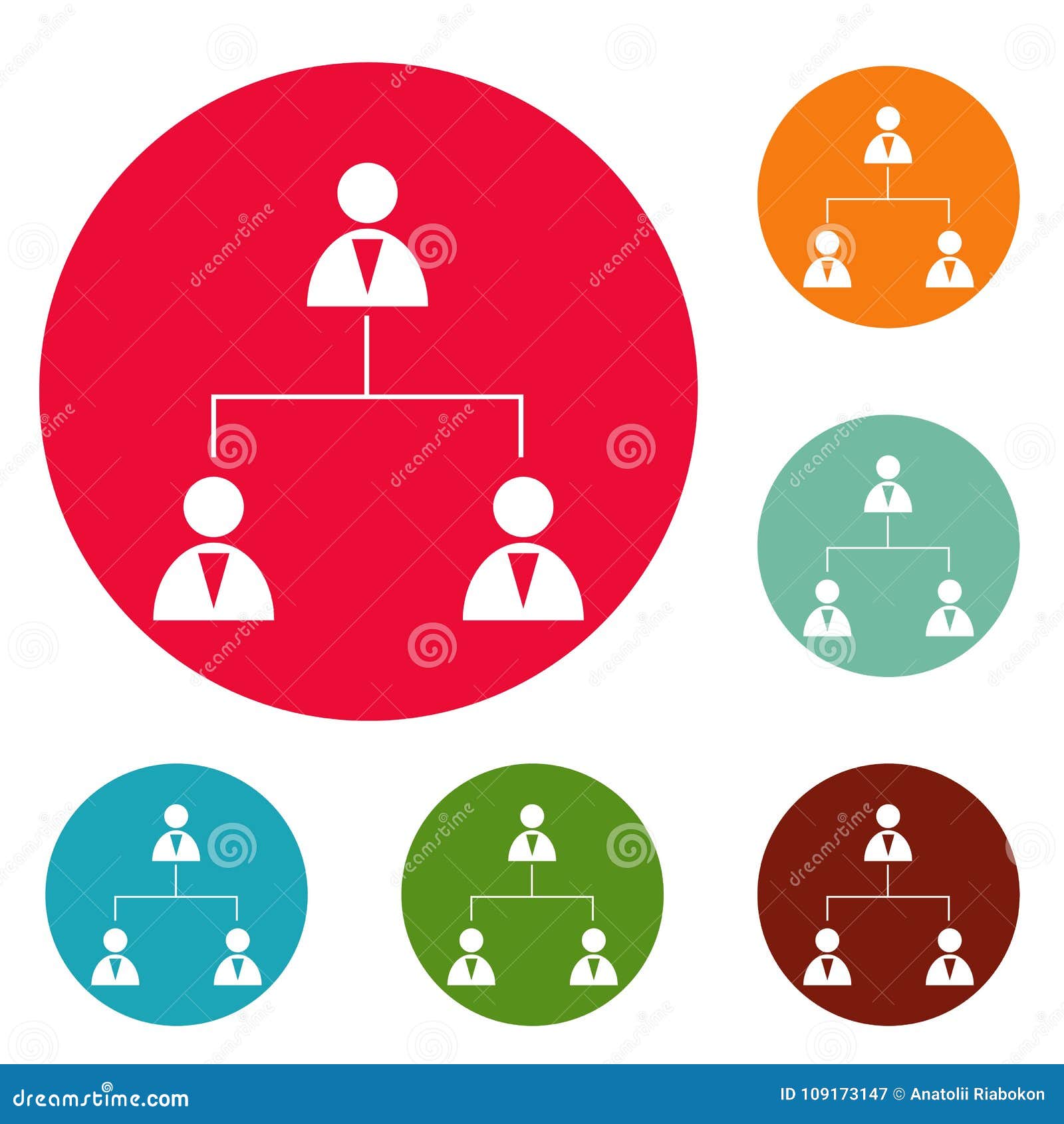 Business Structure Icons Circle Set Vector Stock Vector - Illustration ...