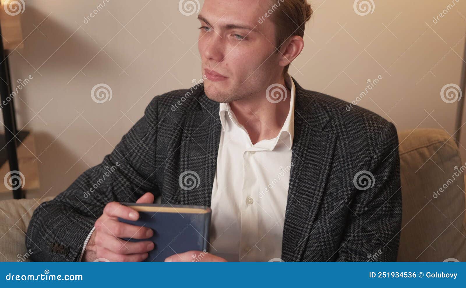 Business Study Project Idea Smart Man Reading Book Stock Footage ...