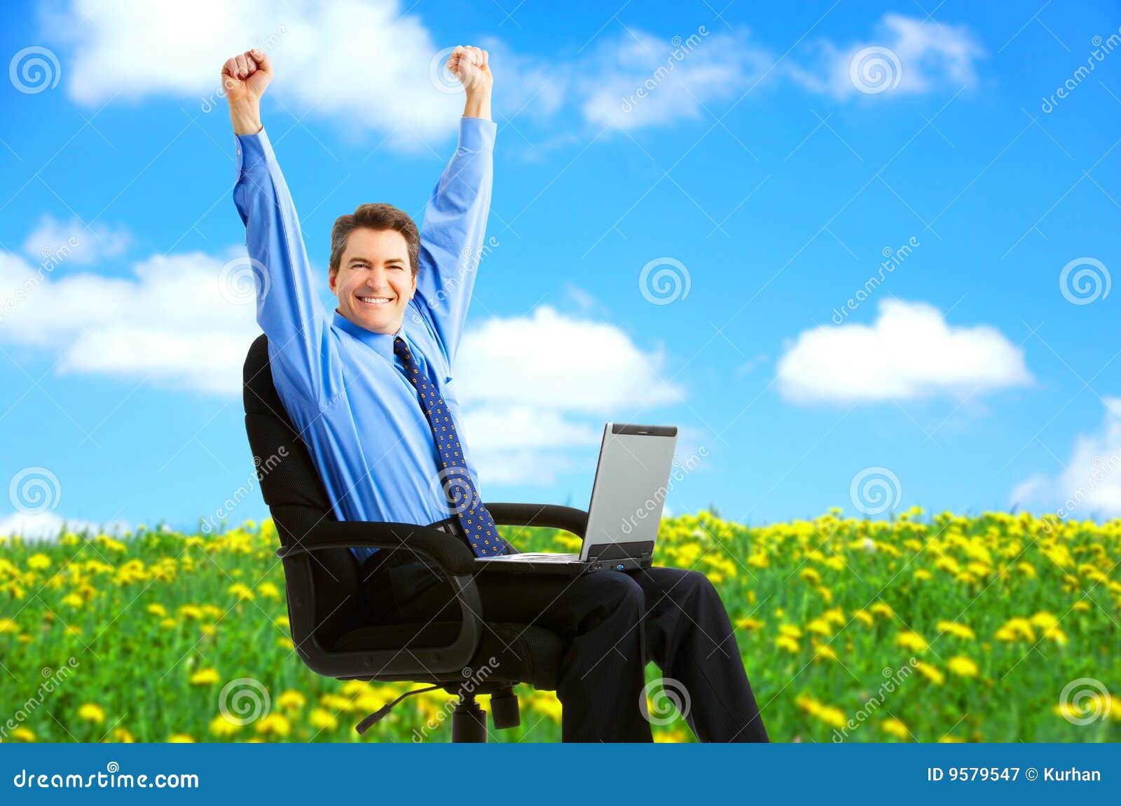 Business success stock image. Image of meadow, clouds - 9579547