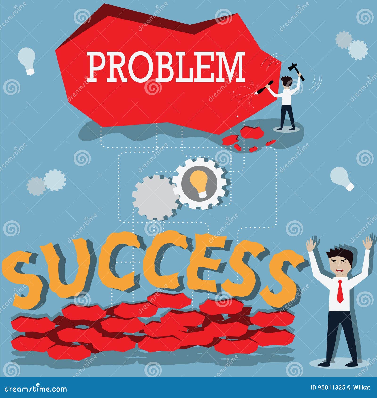 Business Success Concept,change Problem To Success - Vector Stock ...